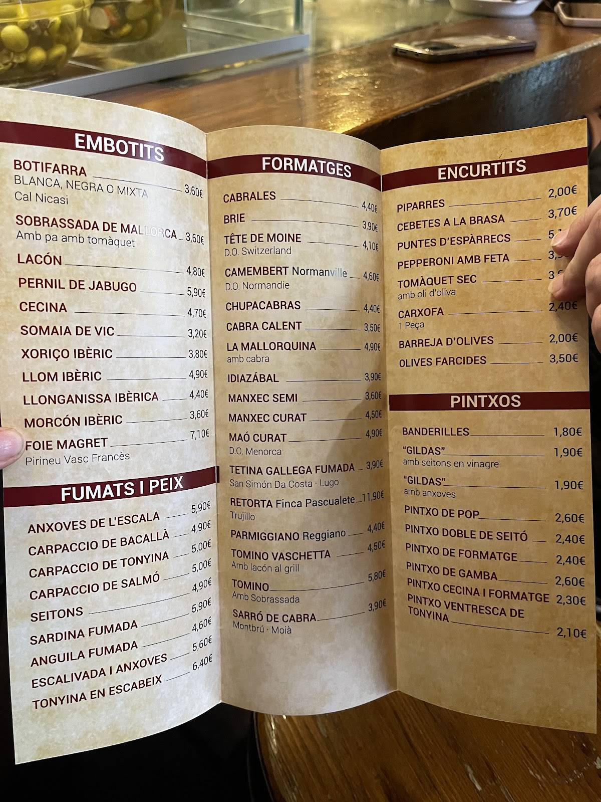Carta de Restaurant Celler Cal Puput, Villanueva y Geltrú