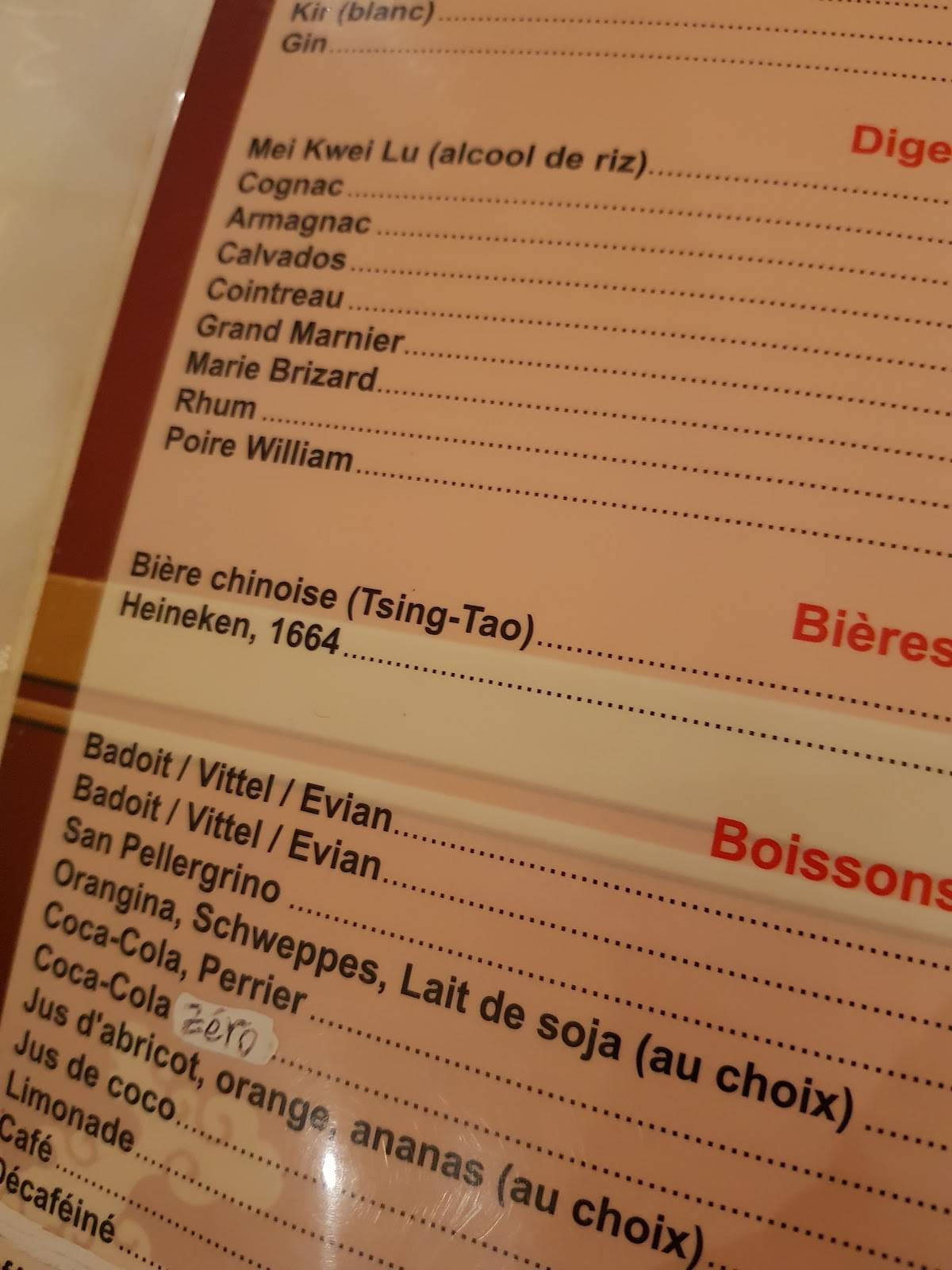 Menu au Villa Du Dragon restaurant, Savigny-le-Temple