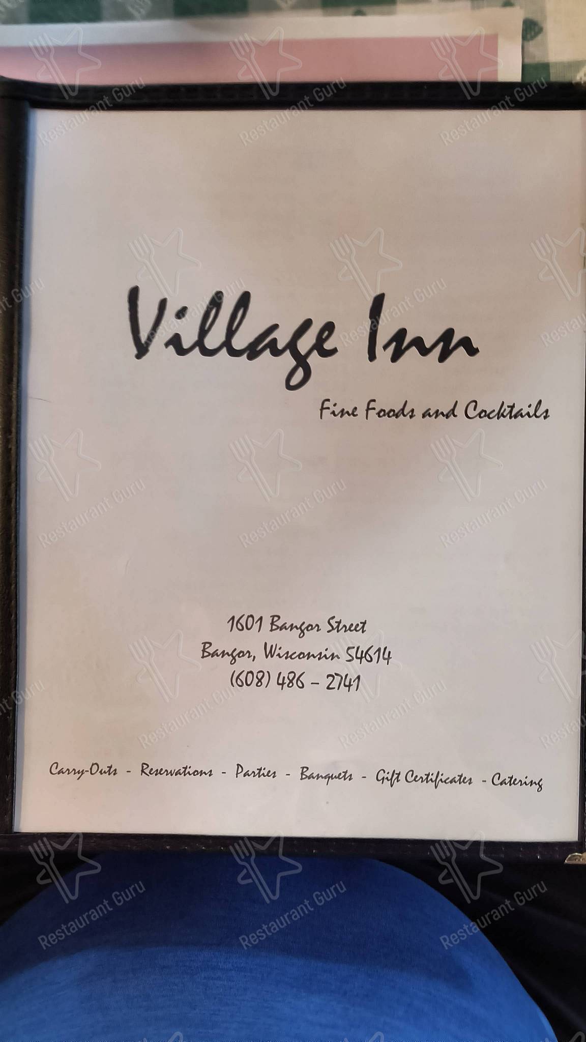 Menu at Village Inn club, Bangor, Bangor St