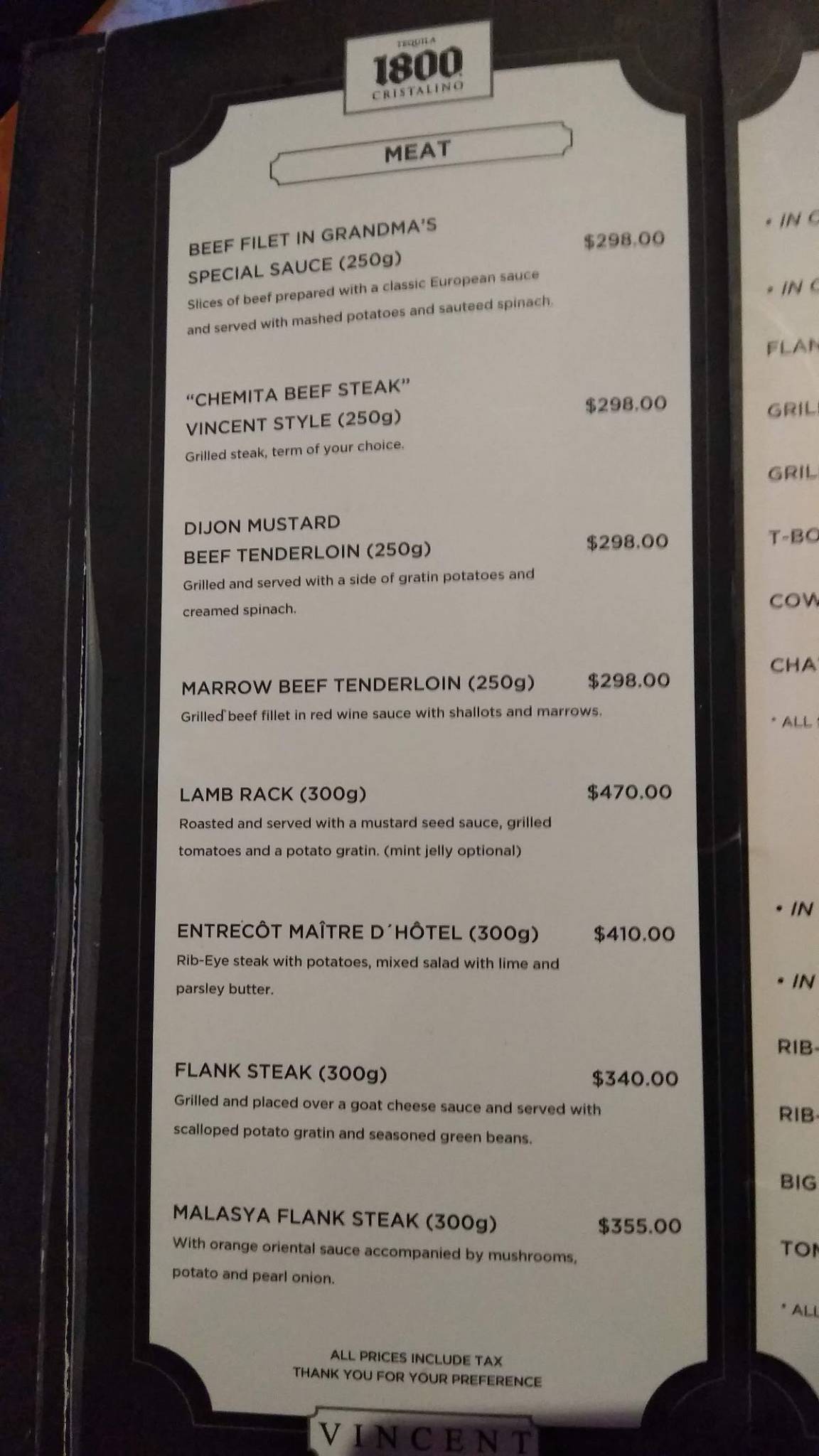 Carta del restaurante Vincent By Vango, Zapopan, Blvrd Puerta del ...