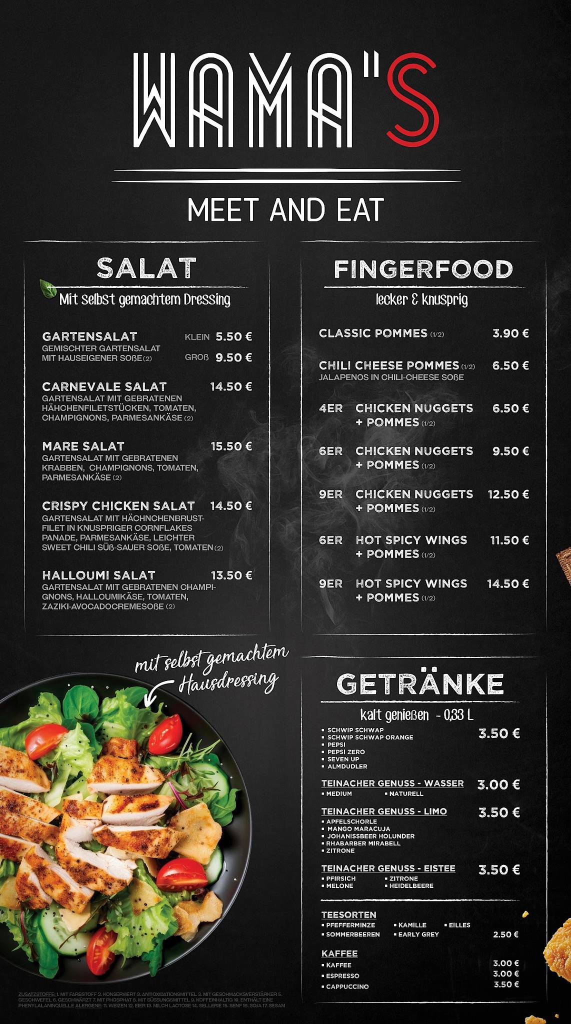 Menu at WAMA´S restaurant, Öhringen