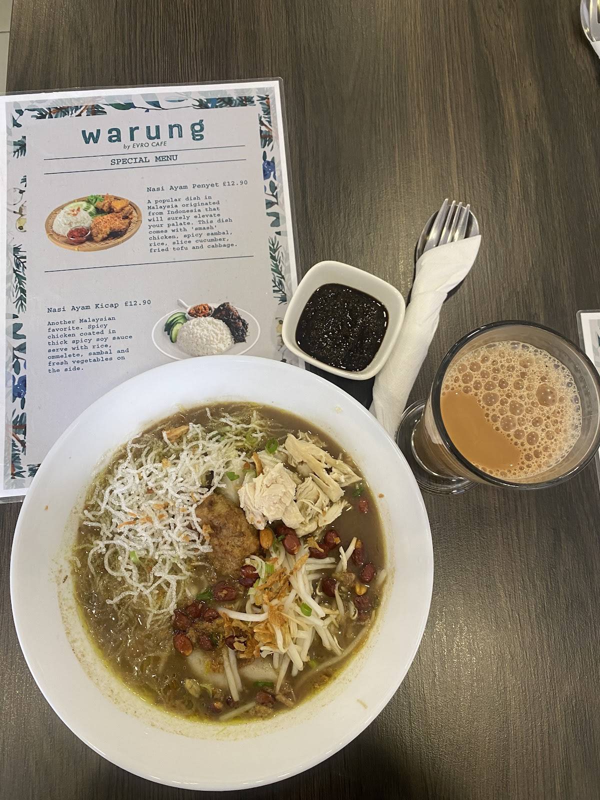 Menu at WARUNG by Evro Cafe, Coventry