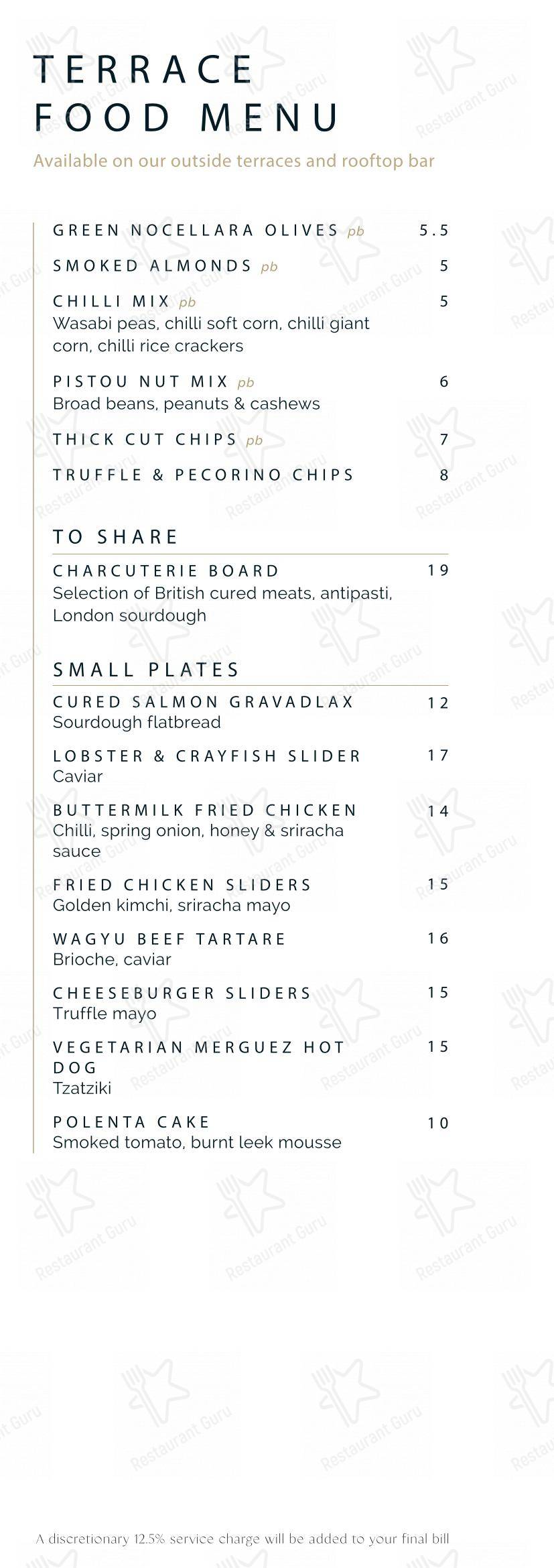 Menu at Wagtail pub & bar, London