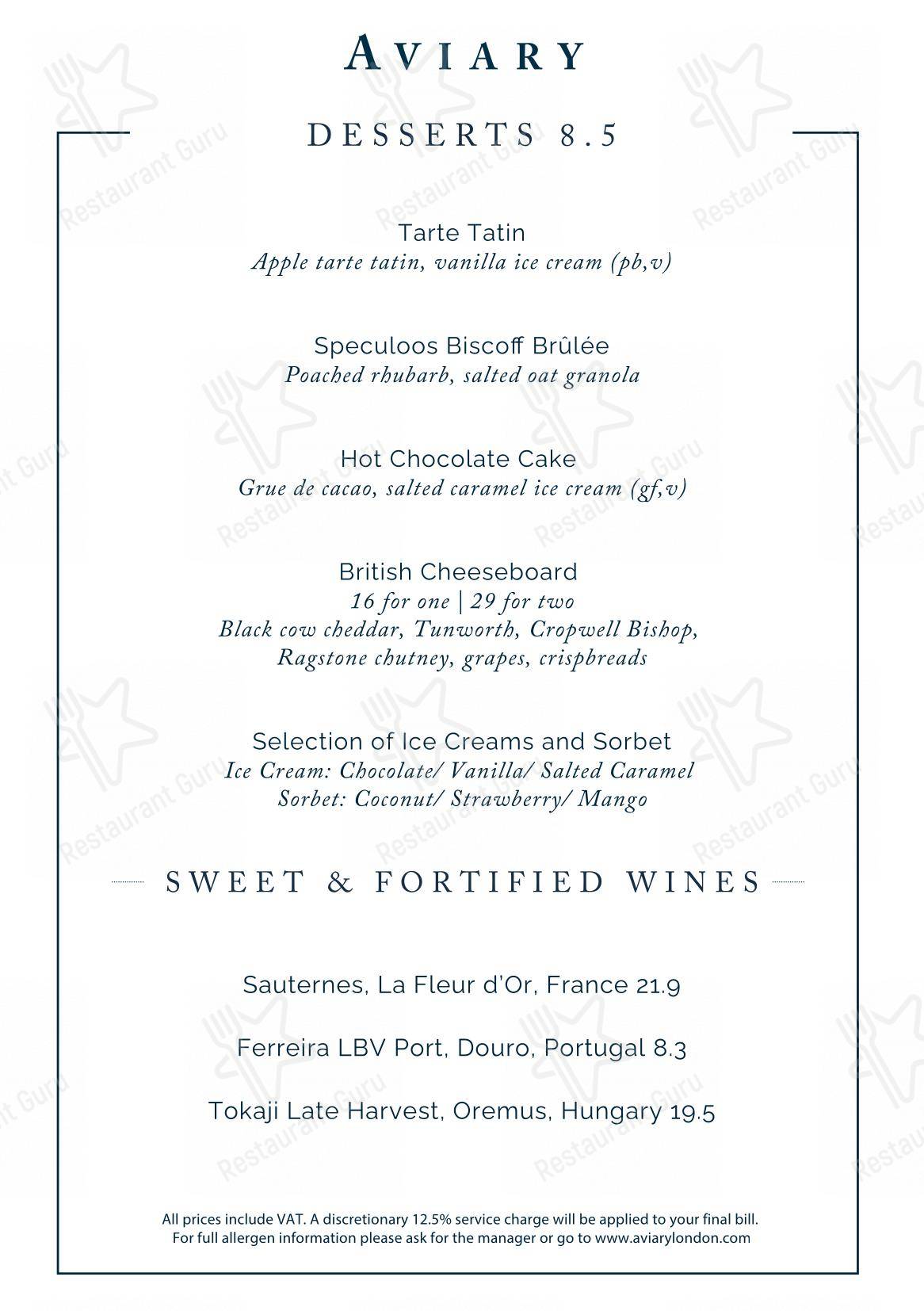 Menu at Wagtail pub & bar, London