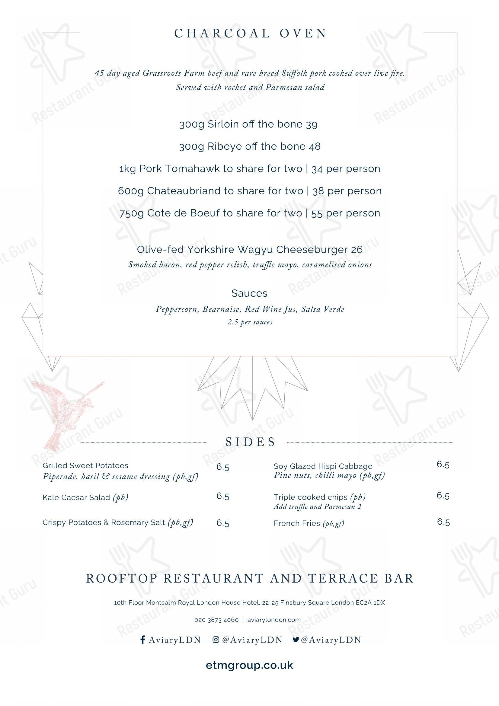 Menu at Wagtail pub & bar, London