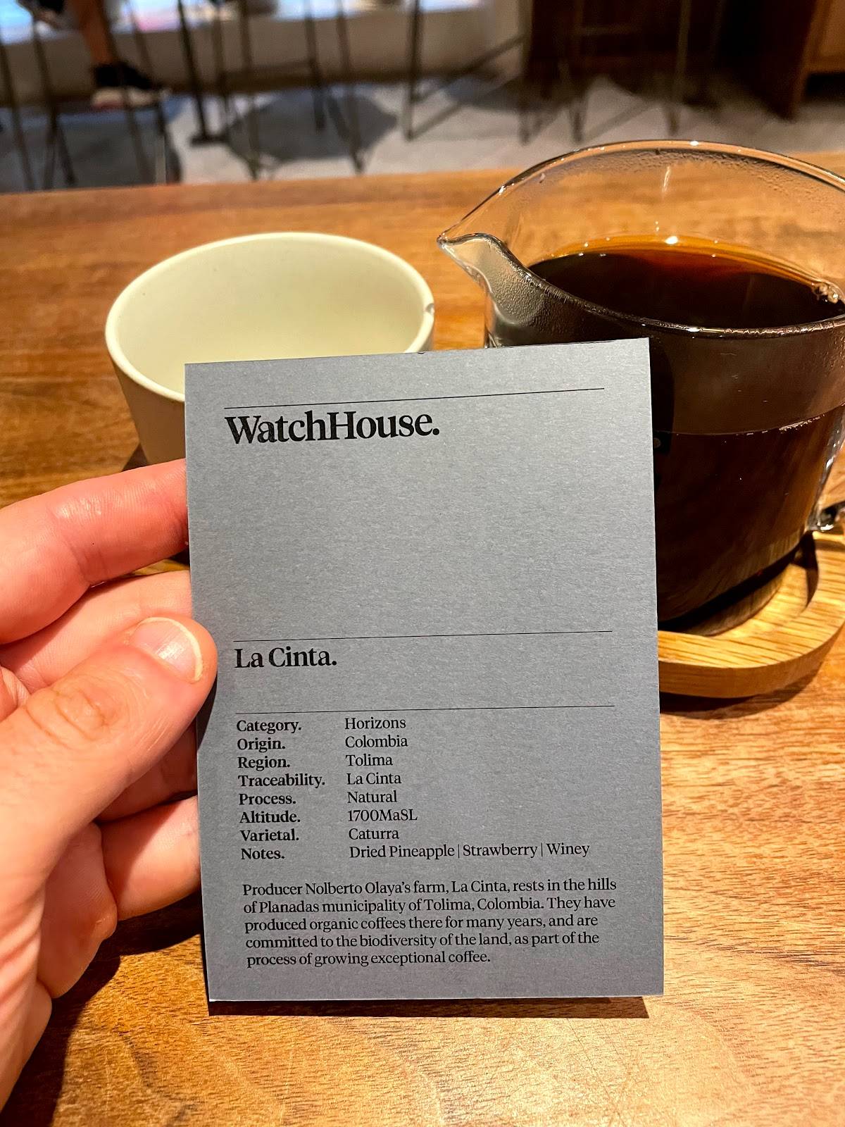 Menu at WatchHouse Tower Bridge cafe, London, 37 Shad Thames