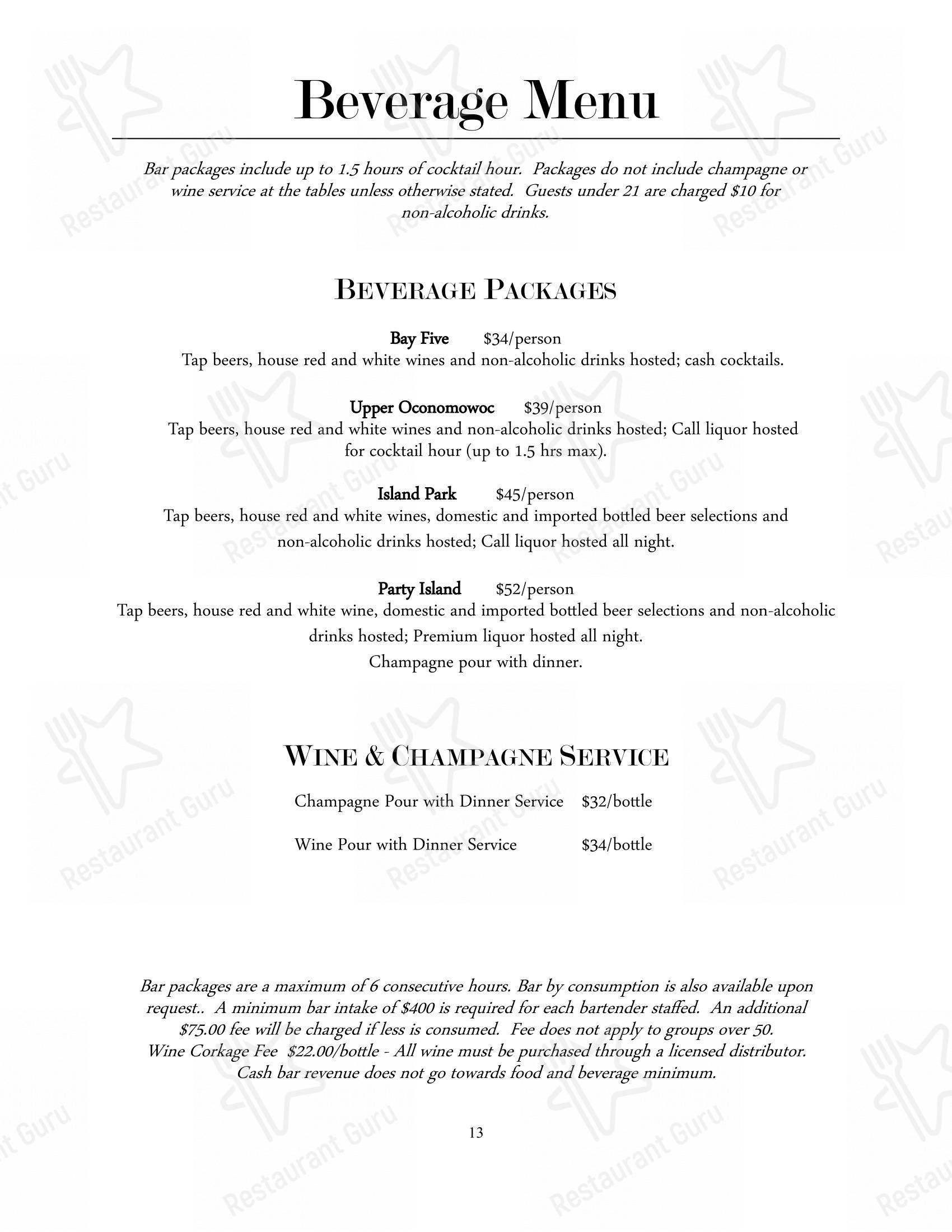 Menu at Weissgerber's Golden Mast Inn restaurant, Okauchee Lake, 5293 ...
