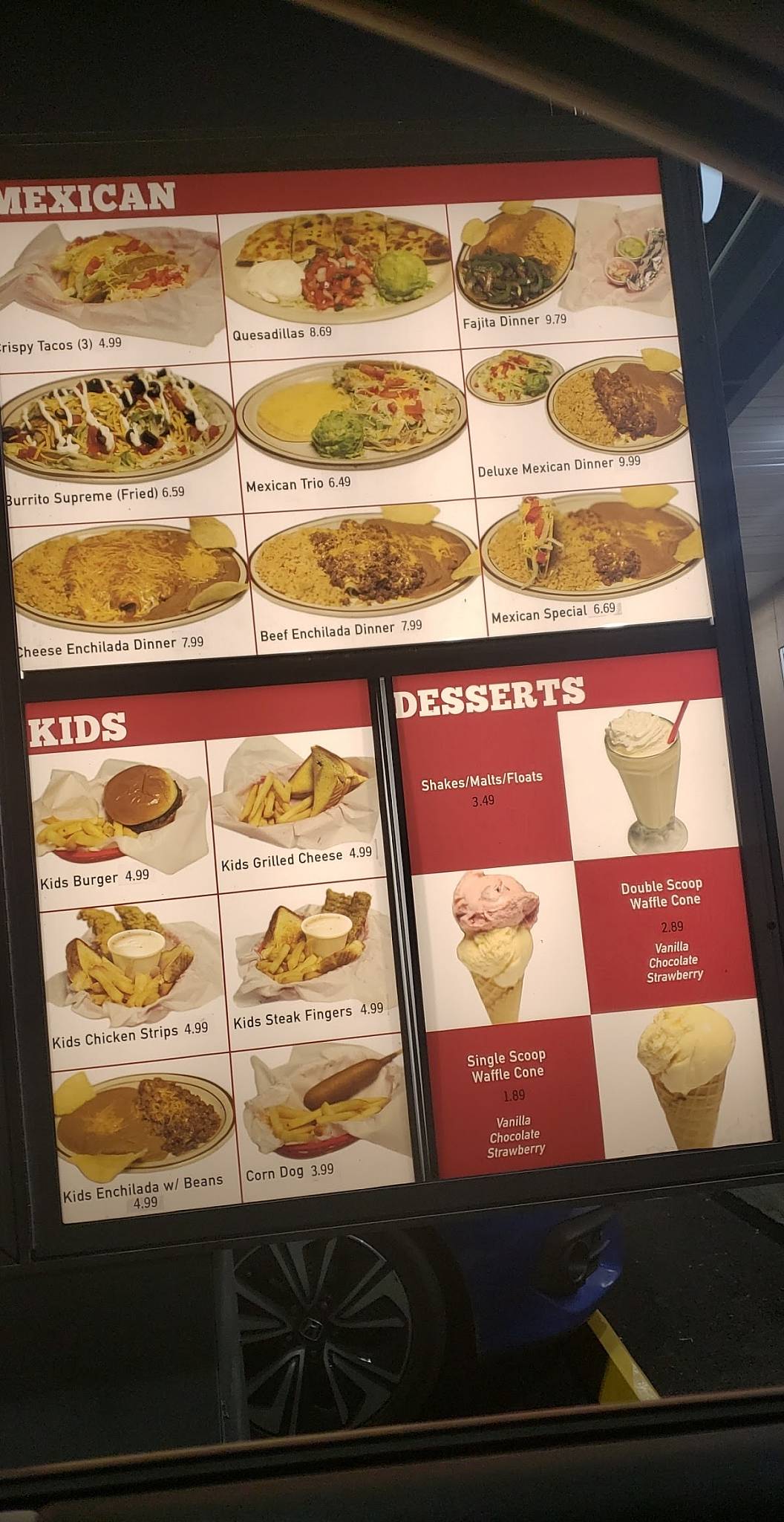 Menu at Elmo's Grill restaurant, West Columbia