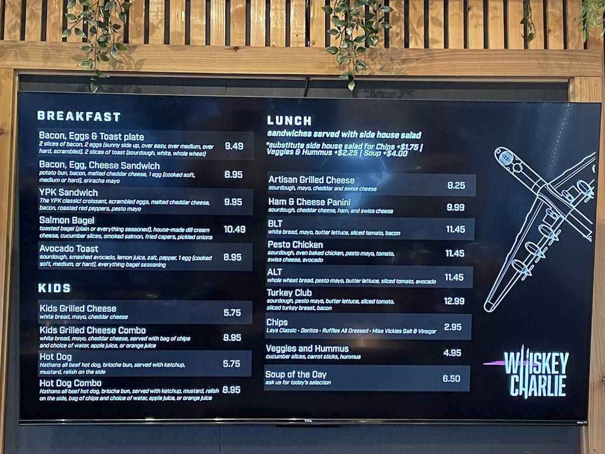 Menu at Whiskey Charlie cafe, Pitt Meadows, Airport Way #1007