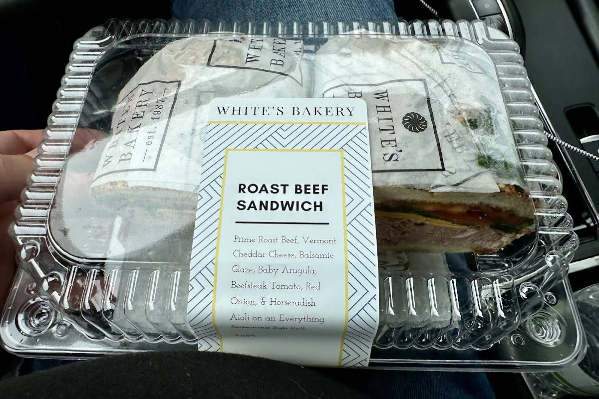 Menu at White's Bakery & Cafe, Brockton
