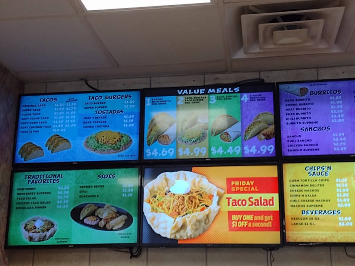 Menu at Taco Shop fast food, Wichita, E 21st St N