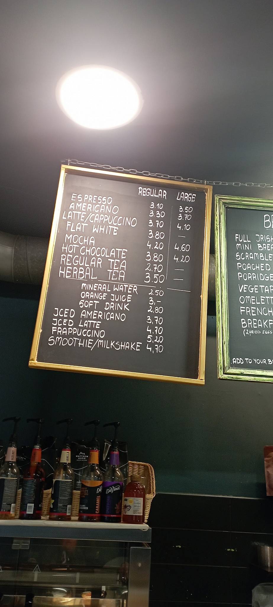 Menu at Wildberry Cafe, Limerick
