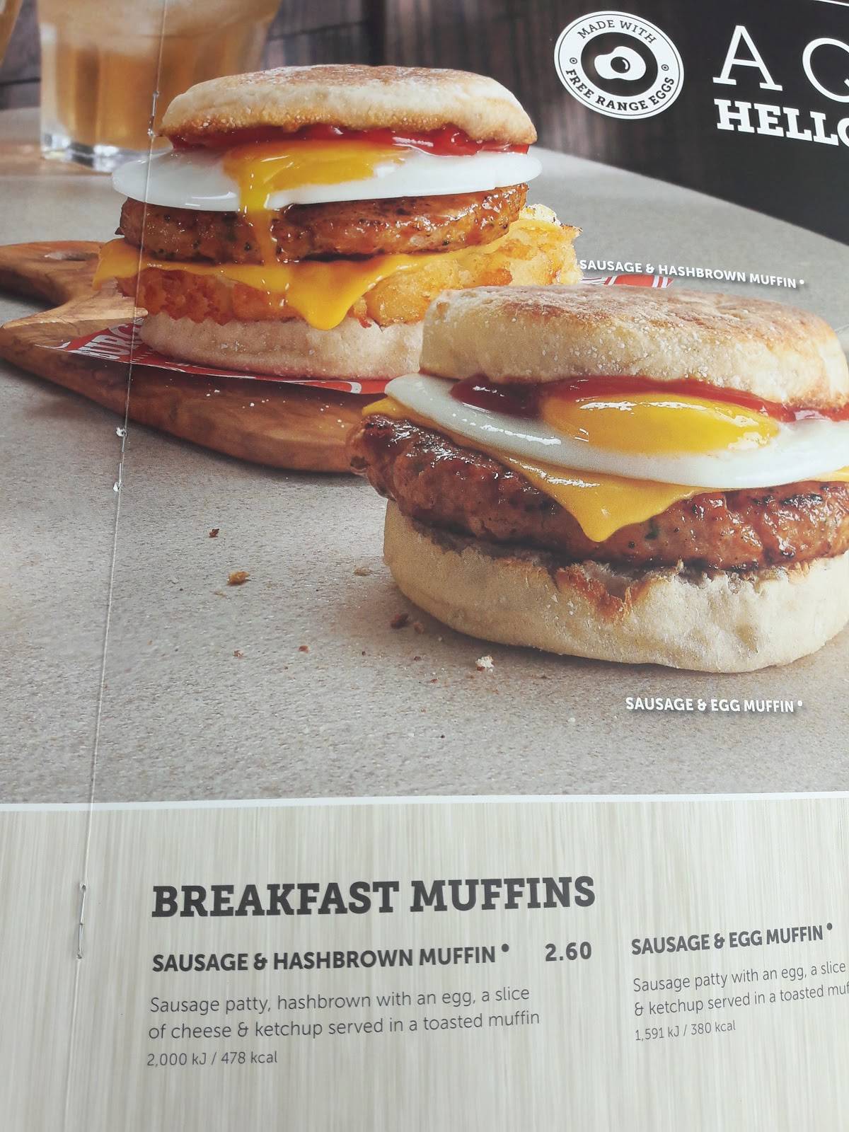 Menu at Wimpy restaurant, Worthing
