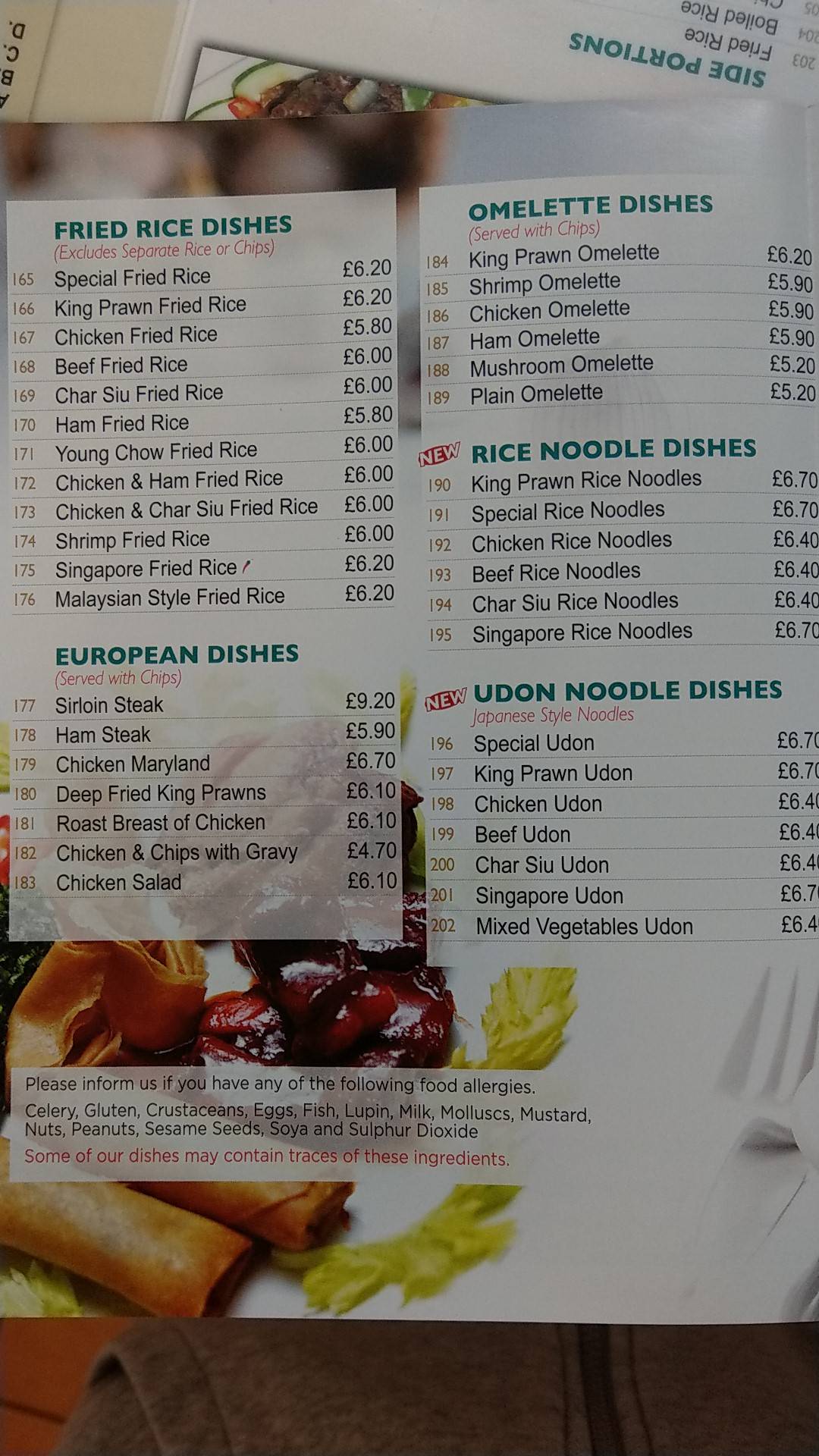 Menu at Wing Fung Restaurant, Wishaw, 123 Main St