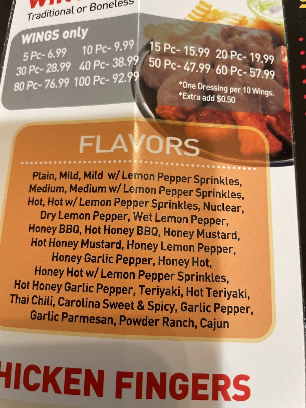 Menu at Wings Mania restaurant, Snellville