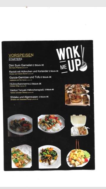 Menu au Wok Me Up restaurant, Niederanven