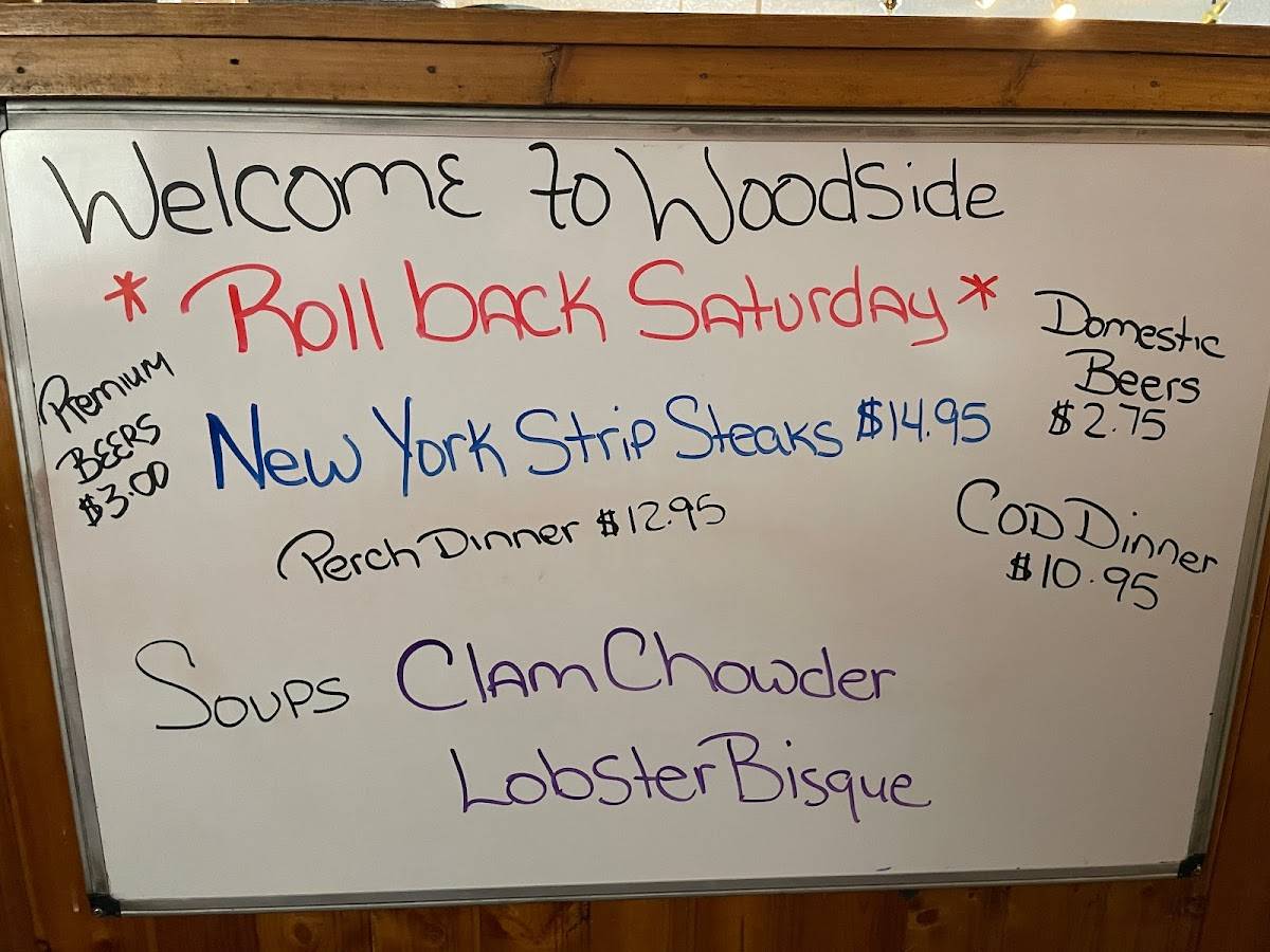 Menu at Woodside Meadows restaurant, Romulus, Inkster Rd