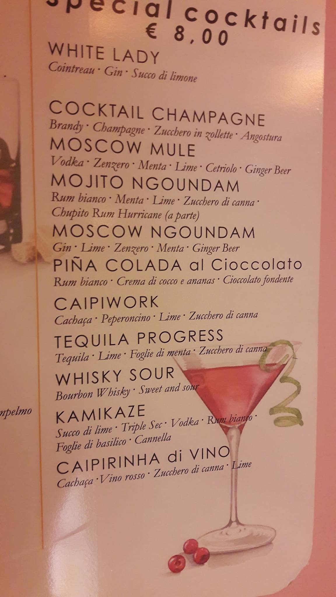 Speisekarte von Work in Progress pub & Bar, Concorezzo