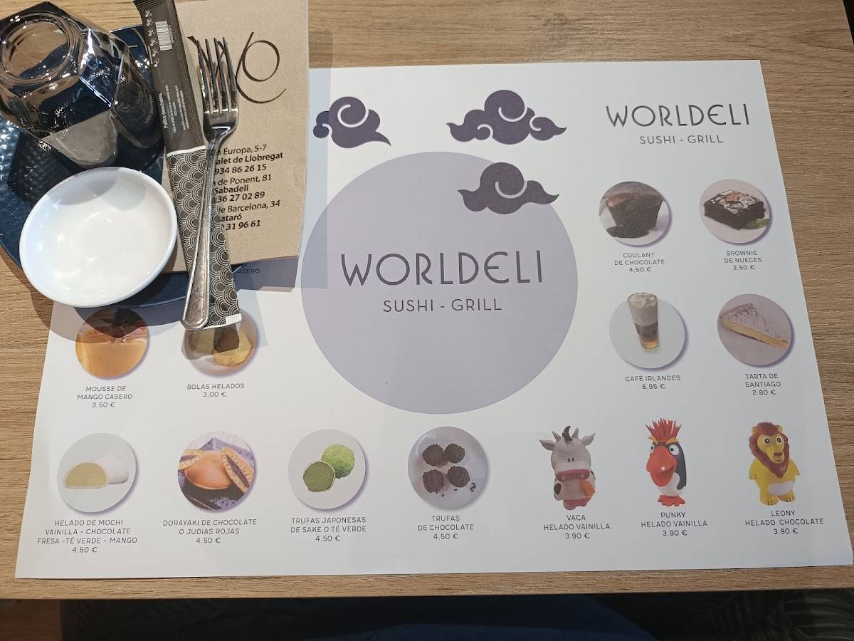 Carta del restaurante Worldeli Sushi & Grill, Sabadell