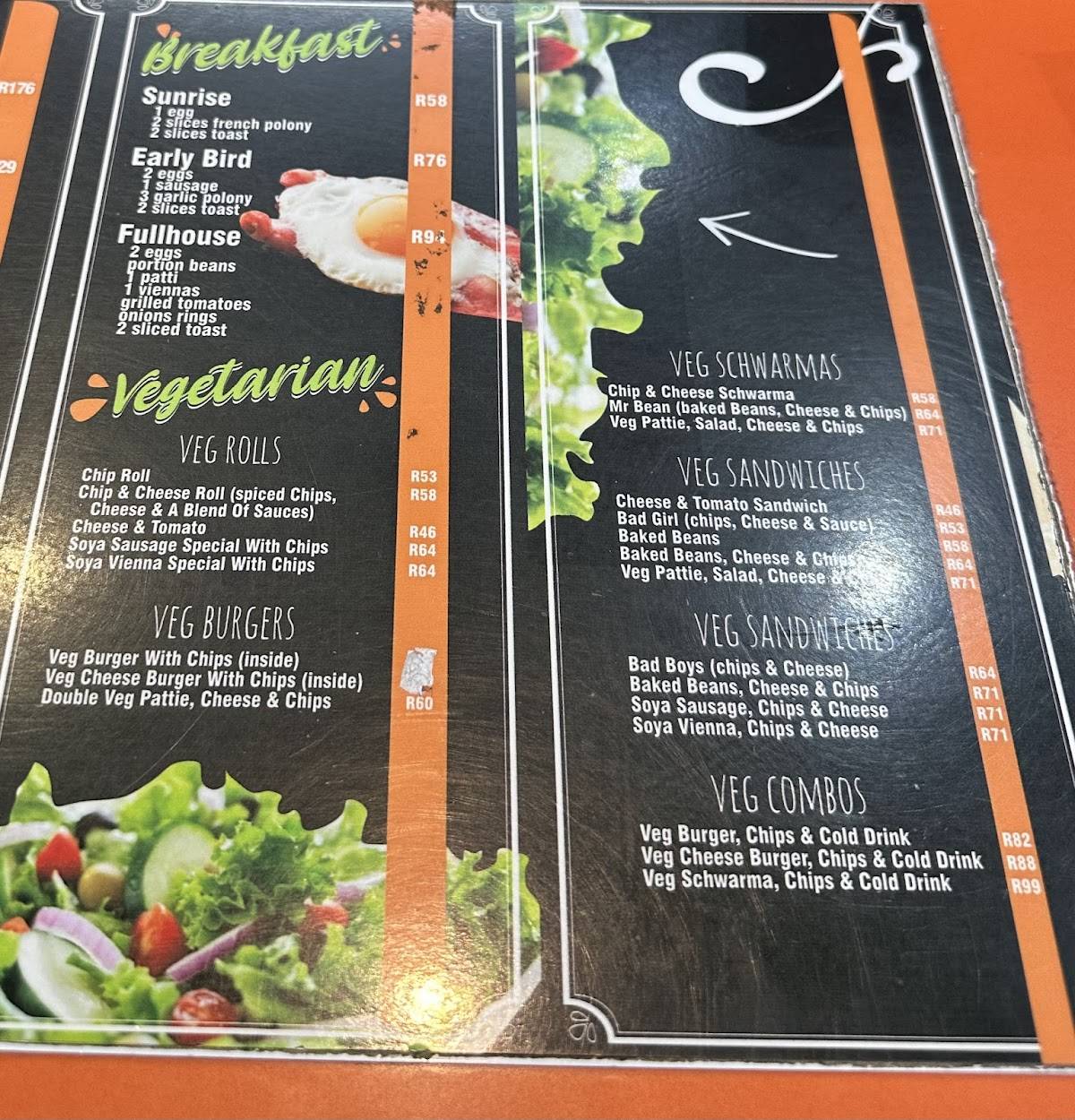 Menu at Wrap It Up Café Harrismith restaurant, Harrismith