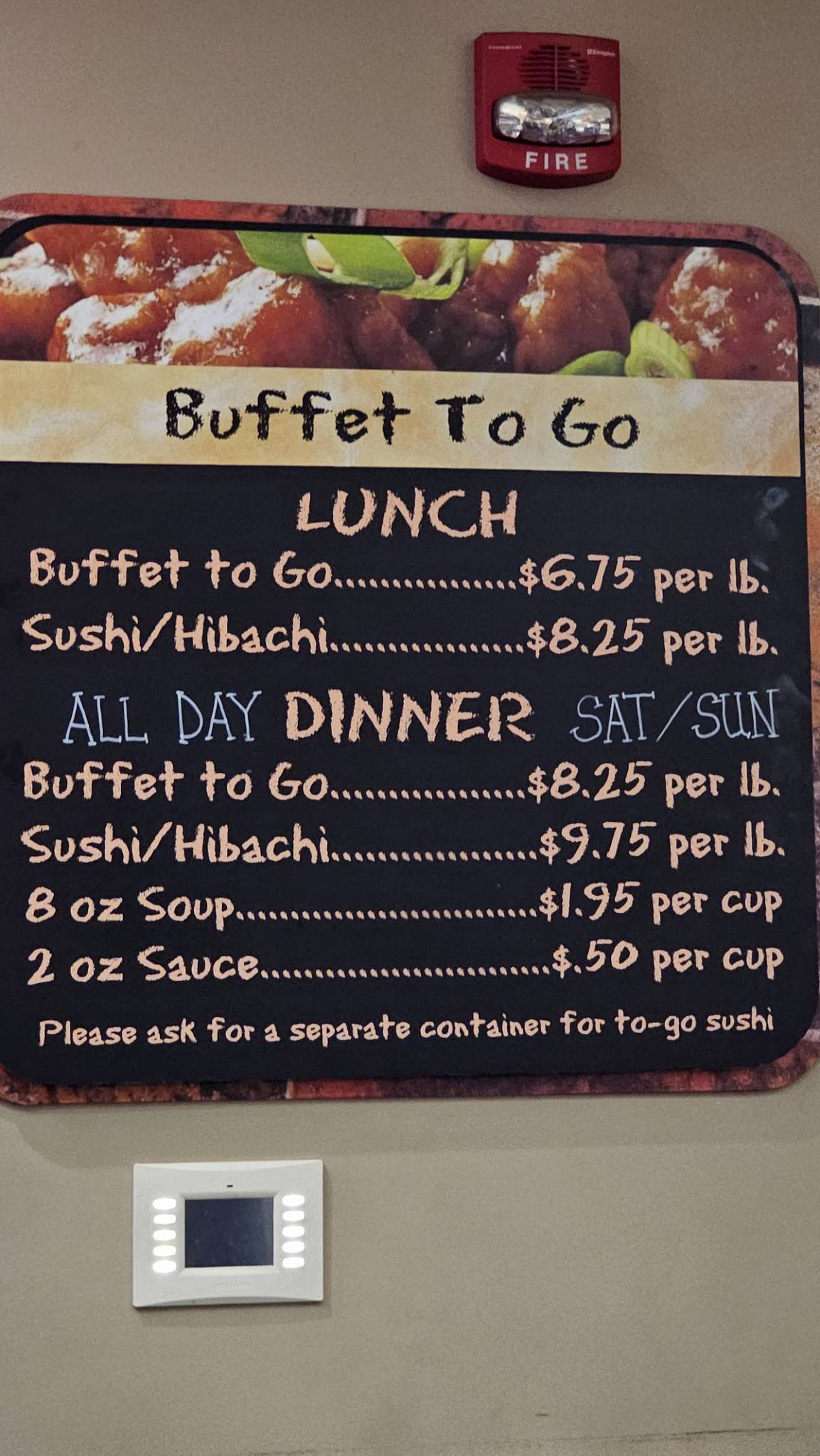 Carta del restaurante Yao buffet-sushi-grill, Asheville