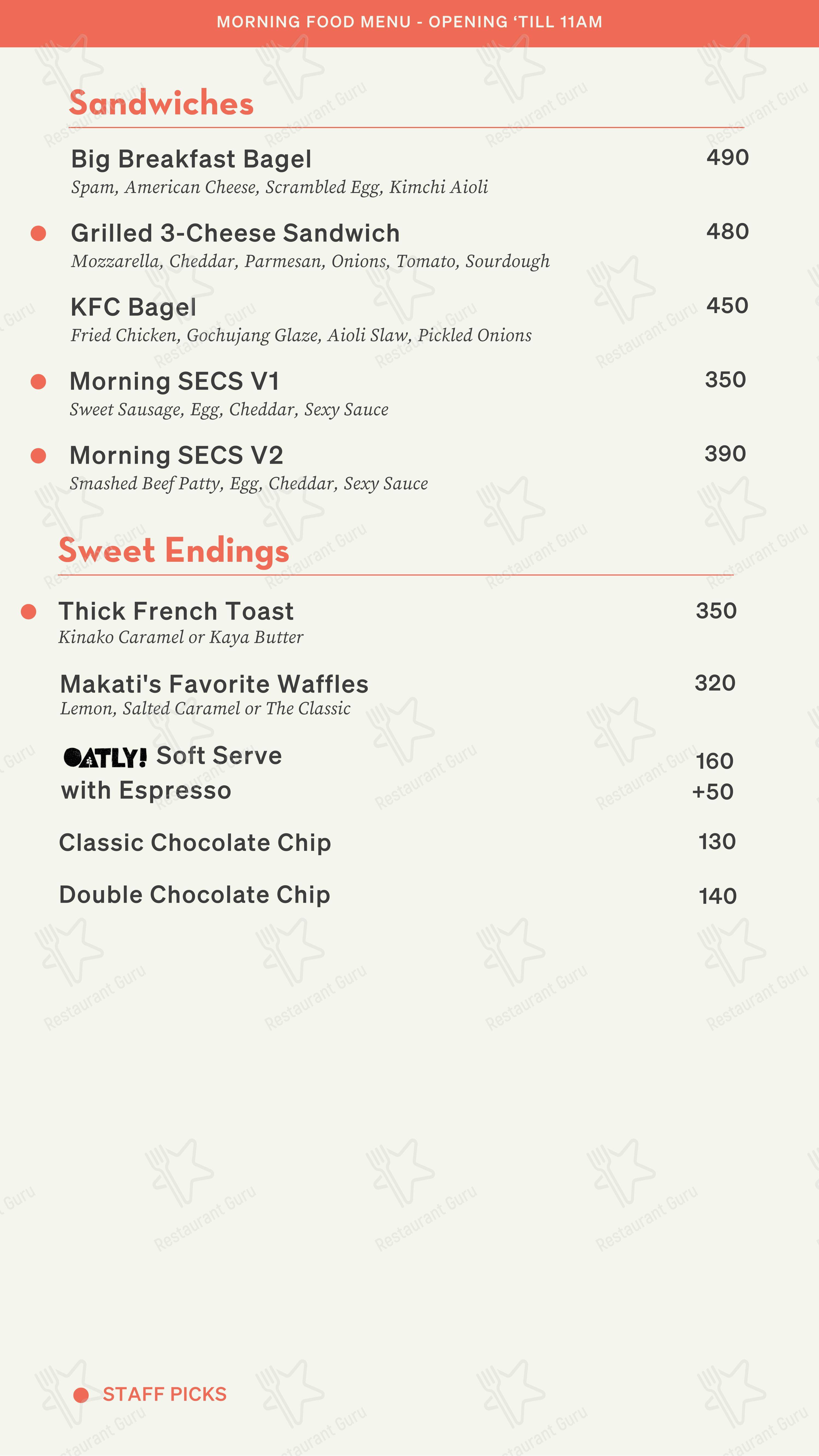Menu at Yardstick Coffee cafe, Makati, Universal LMS Building