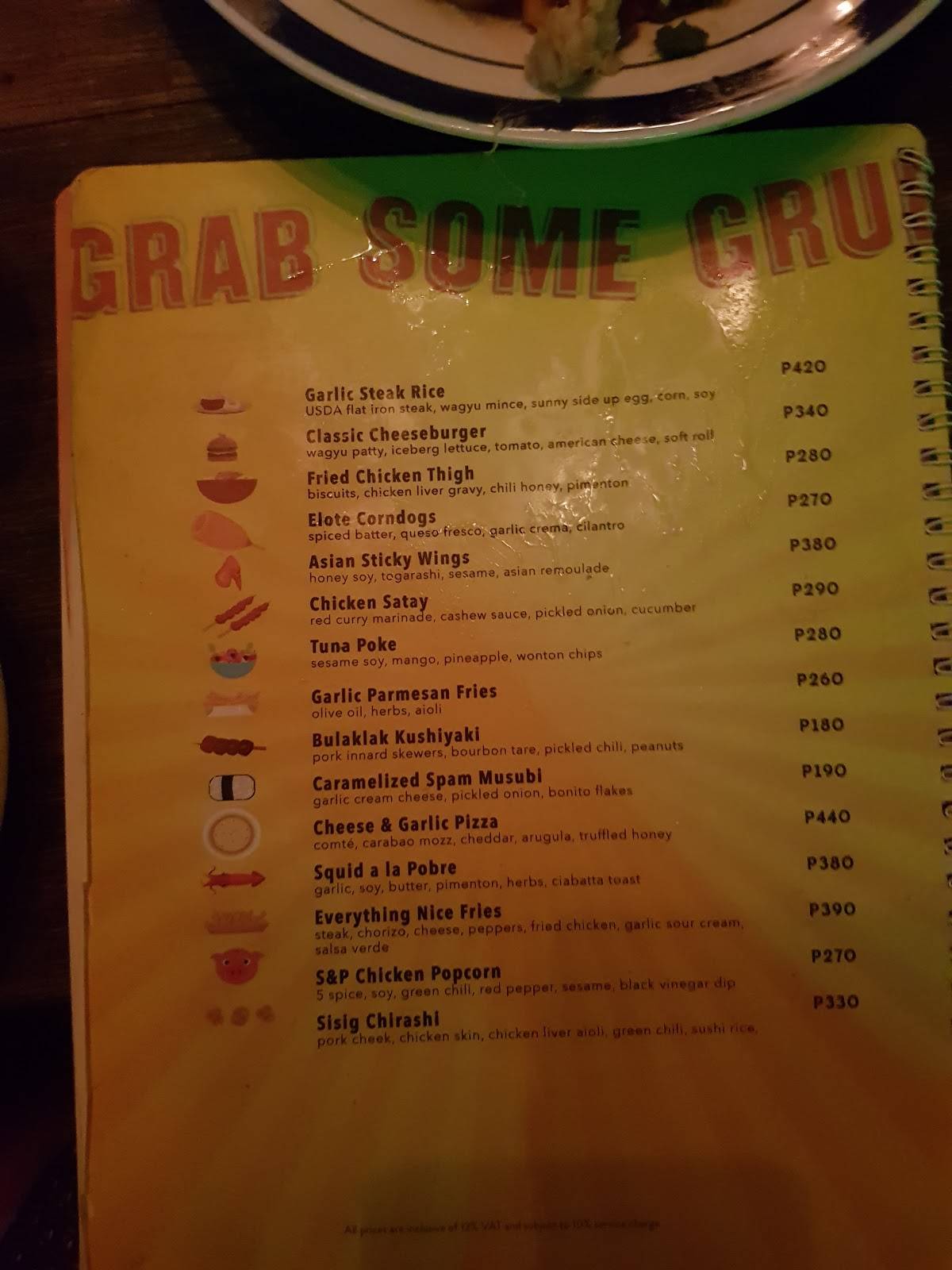 Menu at Yes Please at The Palace pub & bar, Taguig, 38th St. Uptown