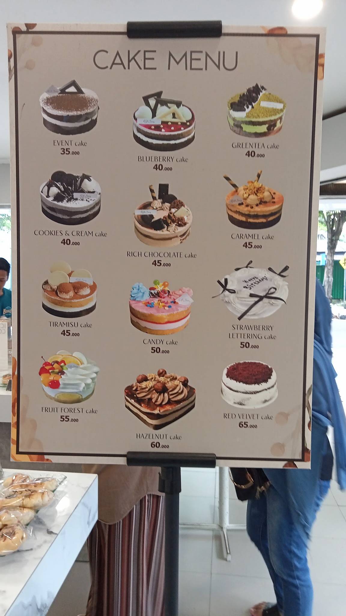 Menu at NSA Bakery, Yogyakarta