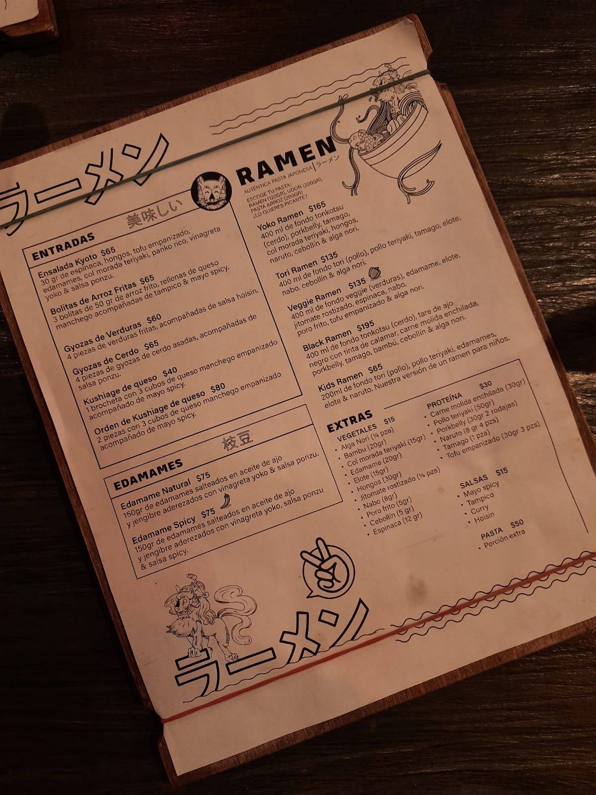 Menu at Yoko Ramen Nápoles restaurant, Ciudad López Mateos, Montecito 35
