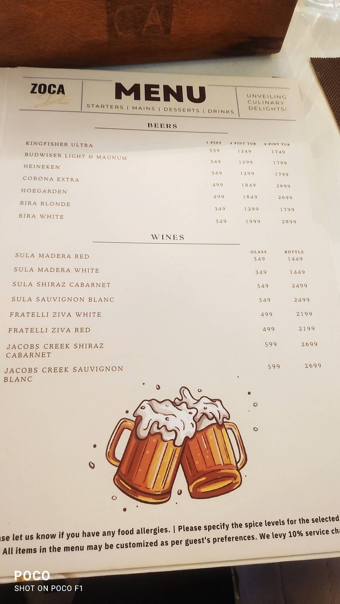 Menu at ZOCA Diner & Catering, Gurugram, GF001