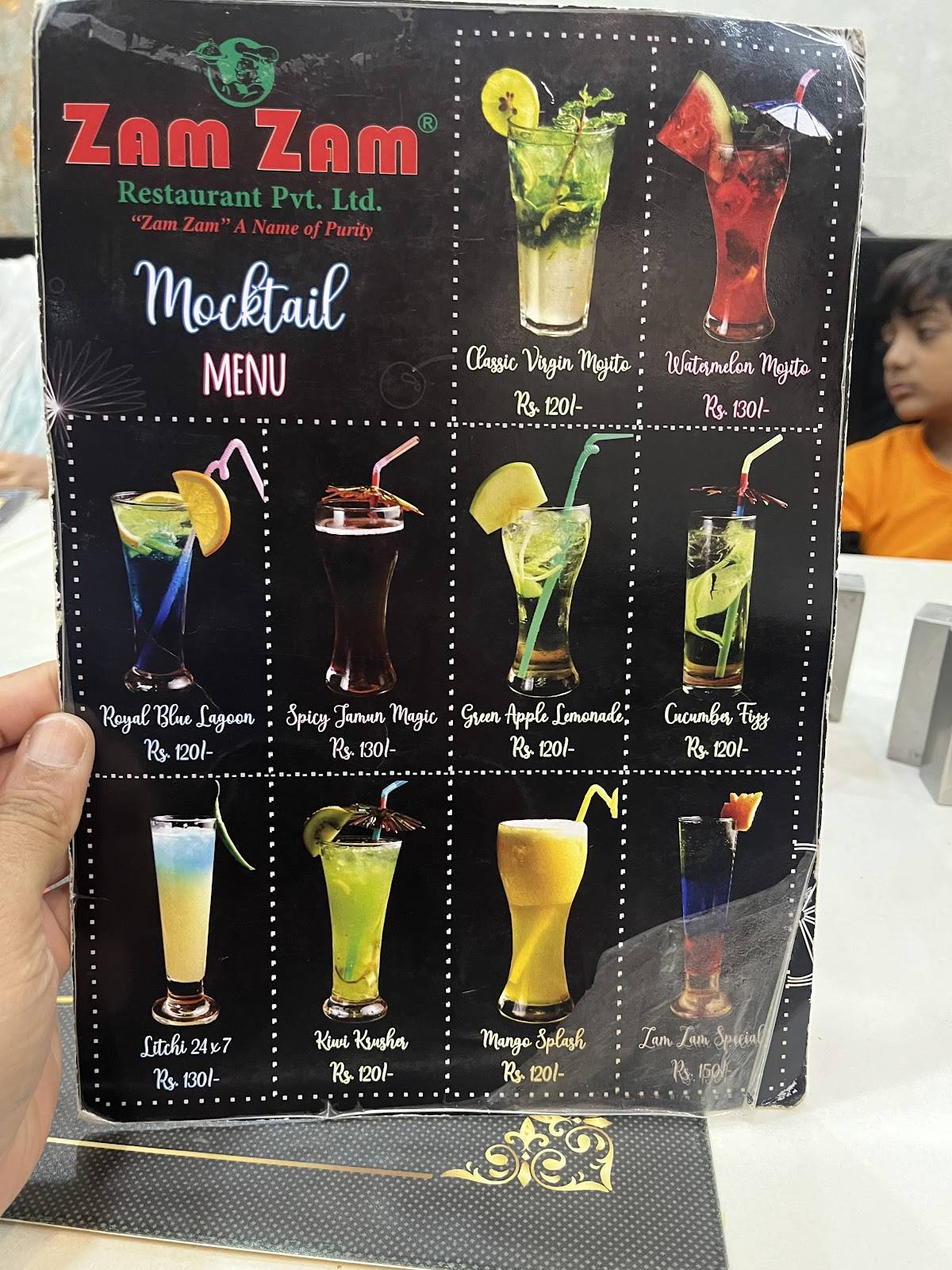 Menu at Zam Zam Restaurant, Kolkata, 28A