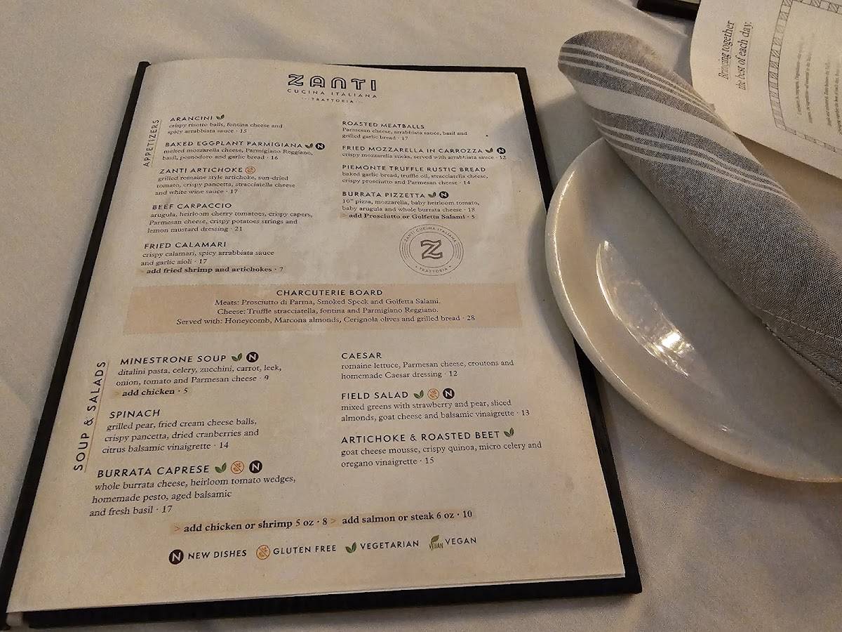 Menu at Zanti The Woodlands pub & bar, The Woodlands