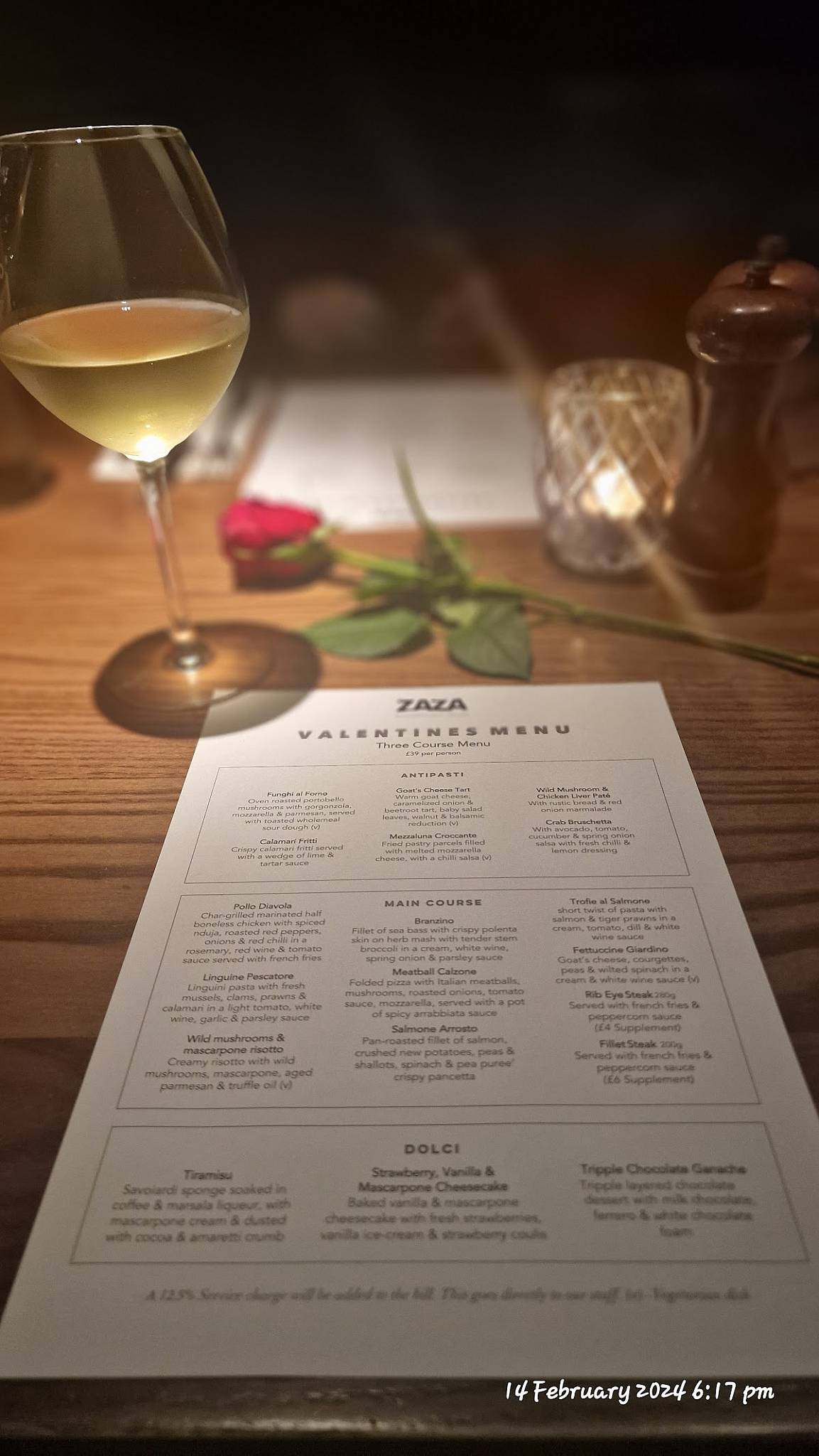 Menu at Zaza restaurant, Harpenden, 61 High St