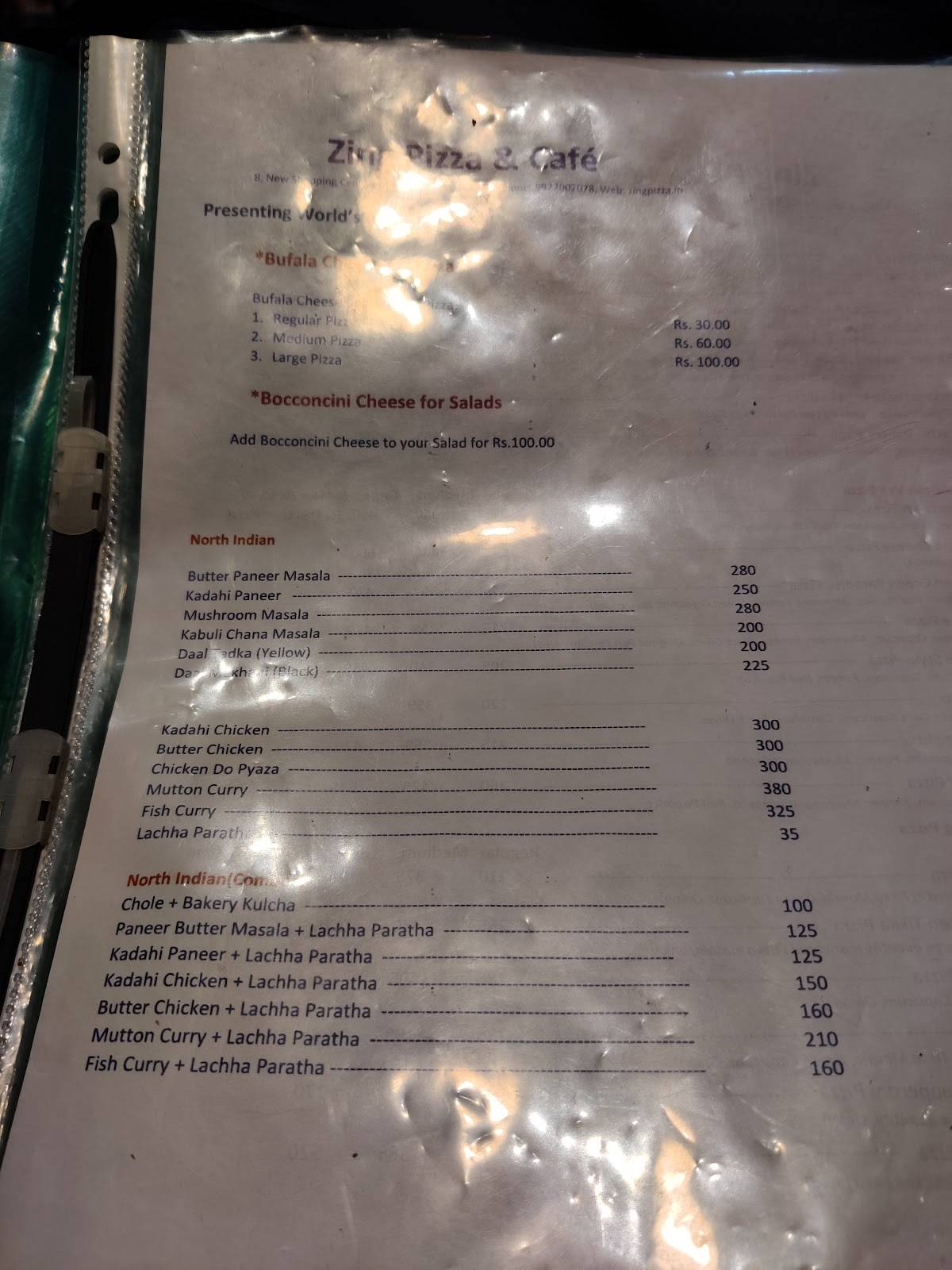 Menu at Zing Pizza & Cafe, Kanpur