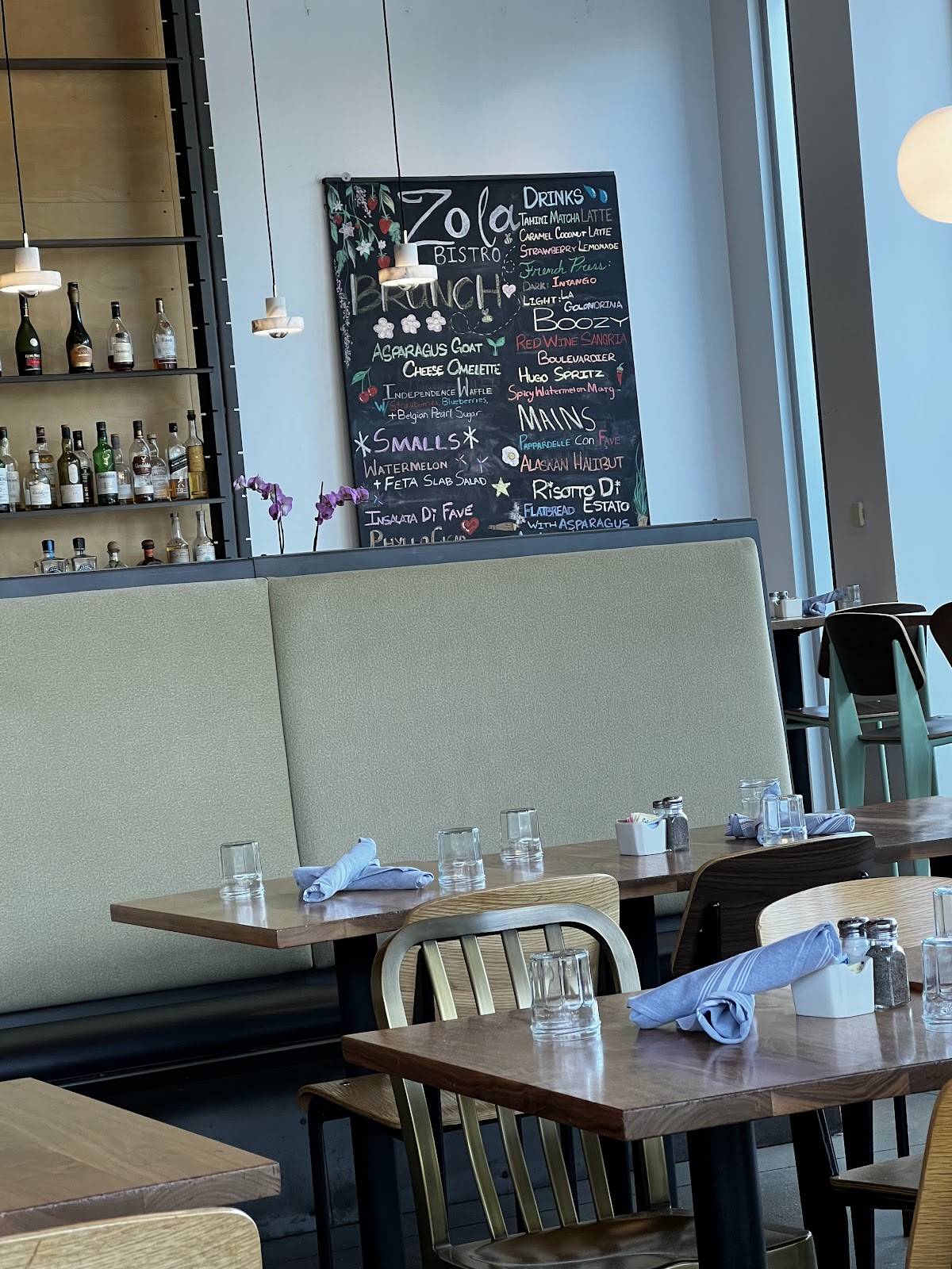 Menu at Zola Bistro restaurant, Ann Arbor