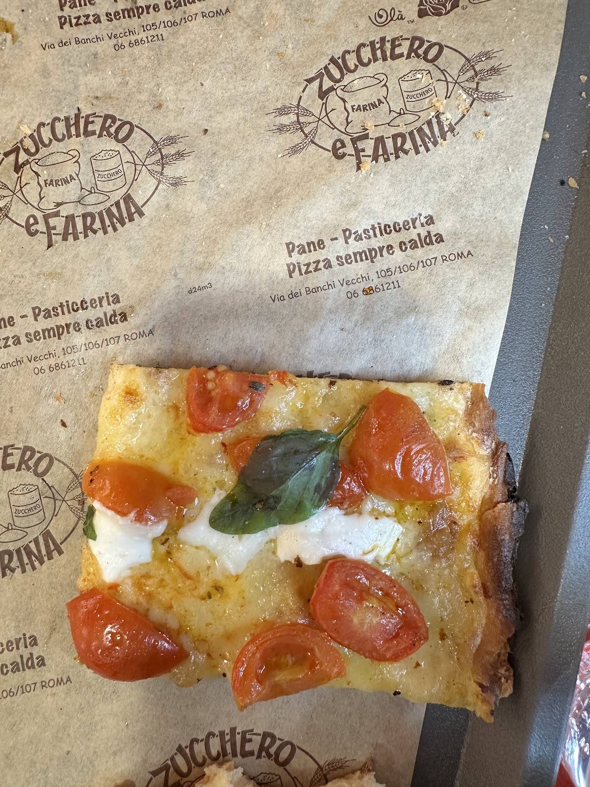 Carta de pizzería Zucchero e Farina, Roma