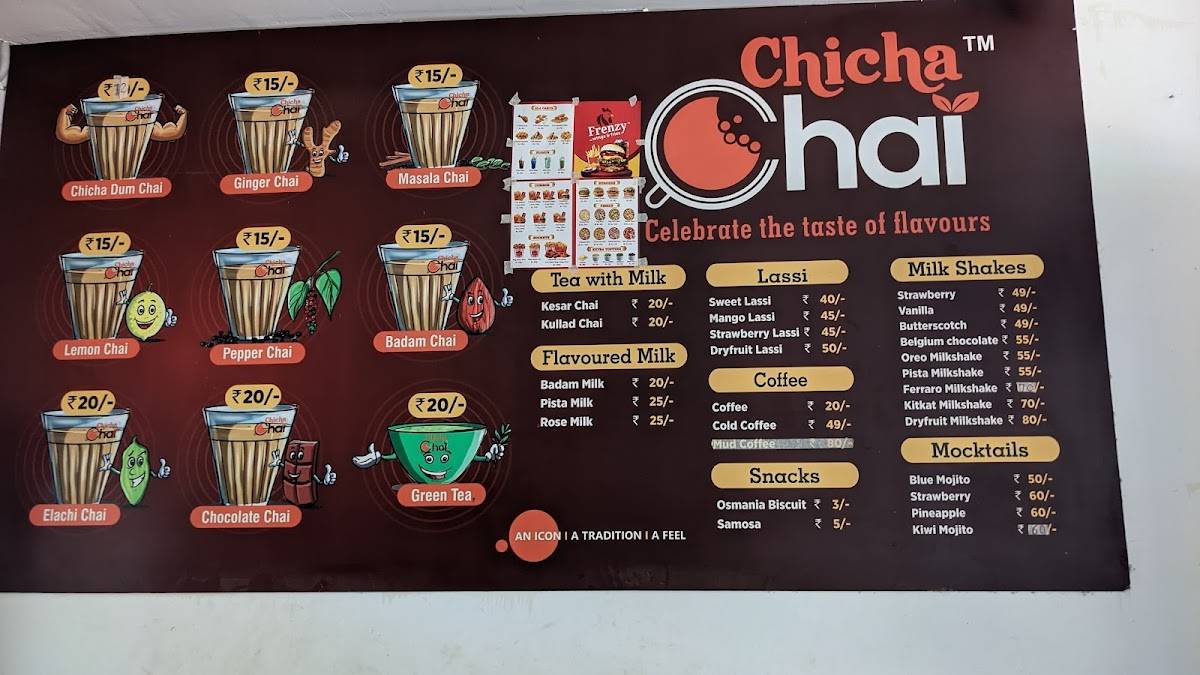 Menu at chicha chai ️, Hyderabad, gandimaisamma X road gudlapochampally