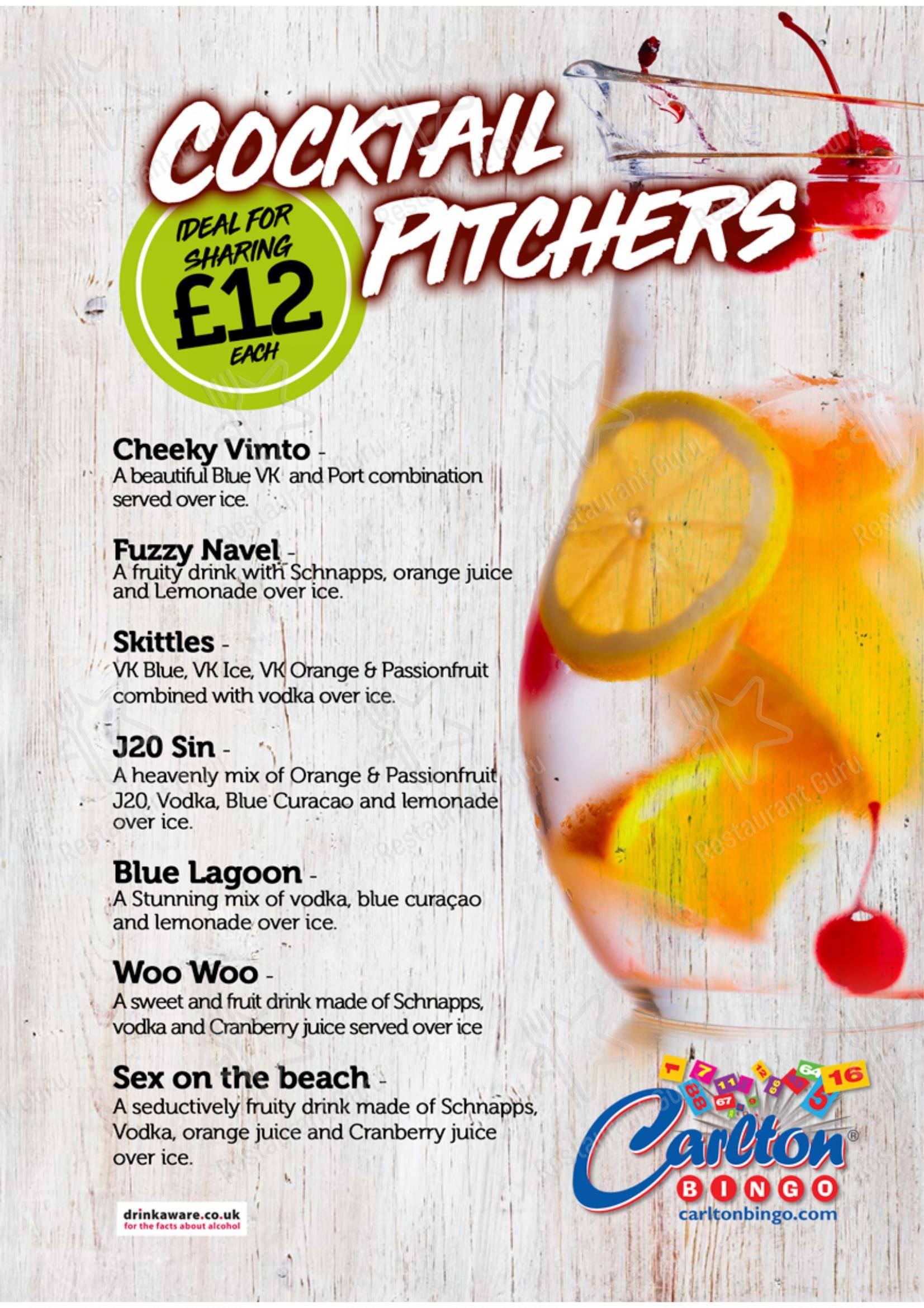 Menu at Carlton Bingo pub & bar, Inverness