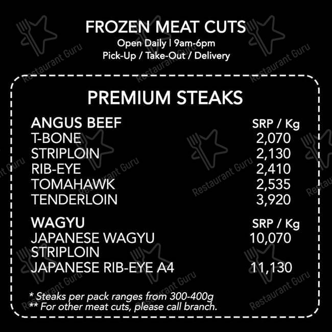 Menu at Meat Depot - Banawe restaurant, Quezon City, 815 Banawe St