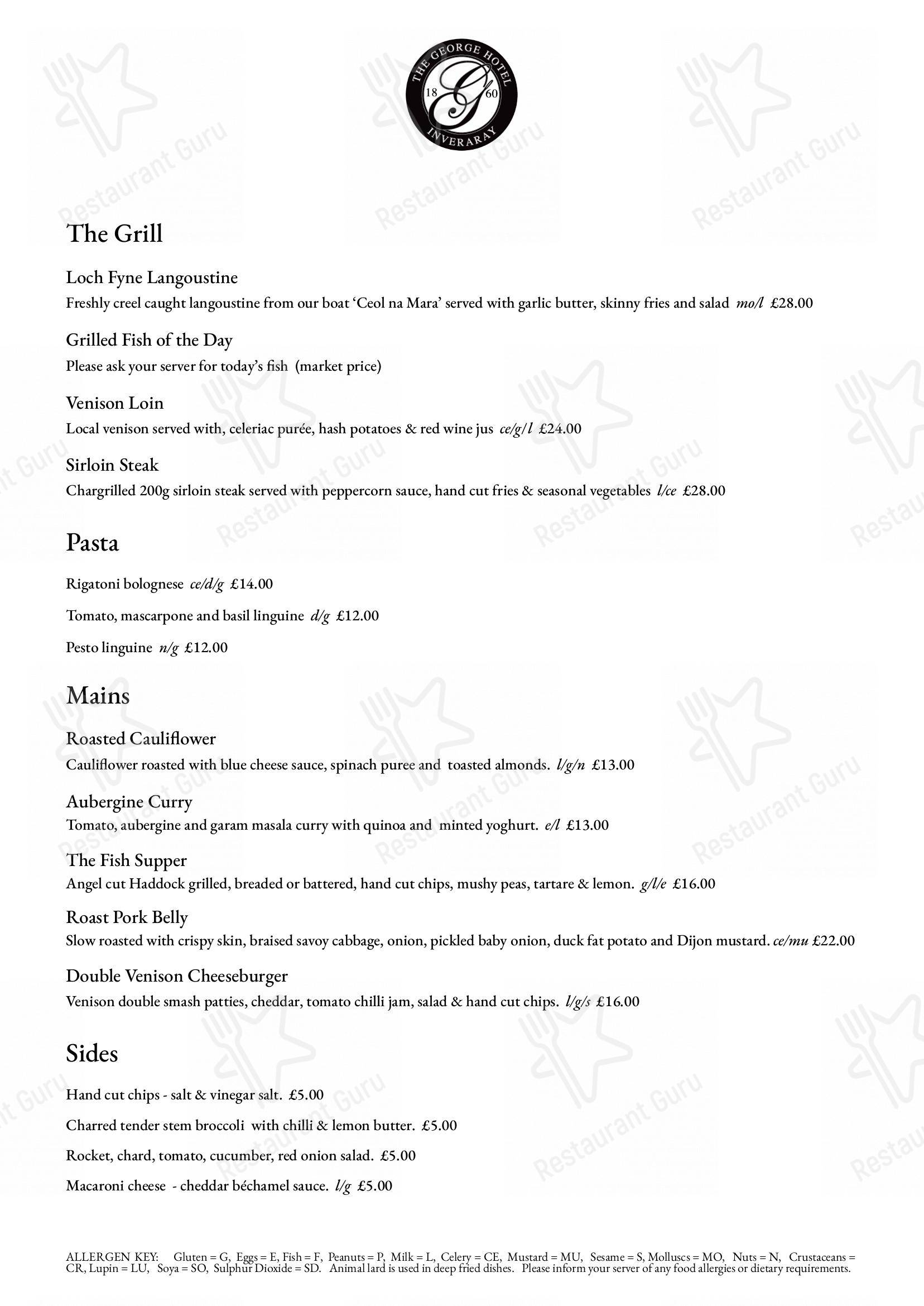 Menu at The Garden Bar - Inveraray, Inveraray