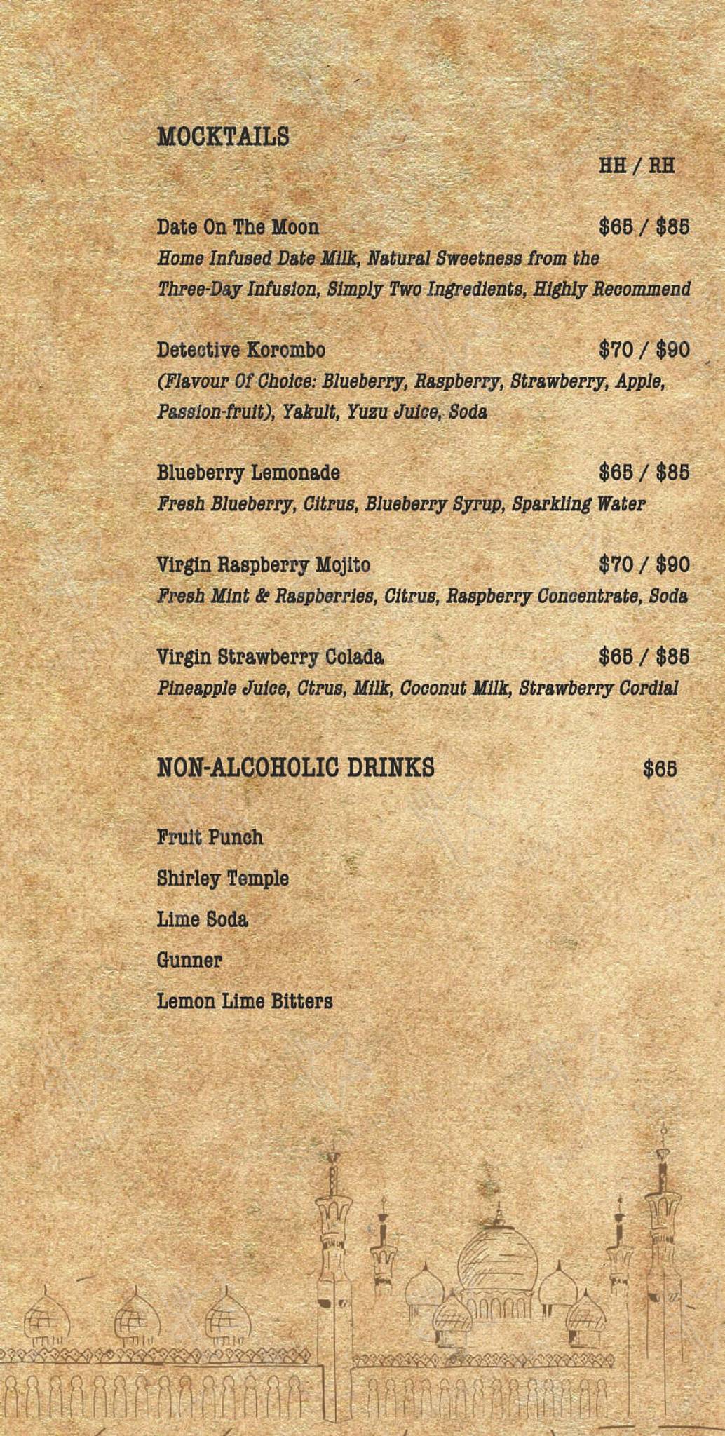 Menu at Shahrazad Lebanese Dining Lounge & Bar, Hong Kong