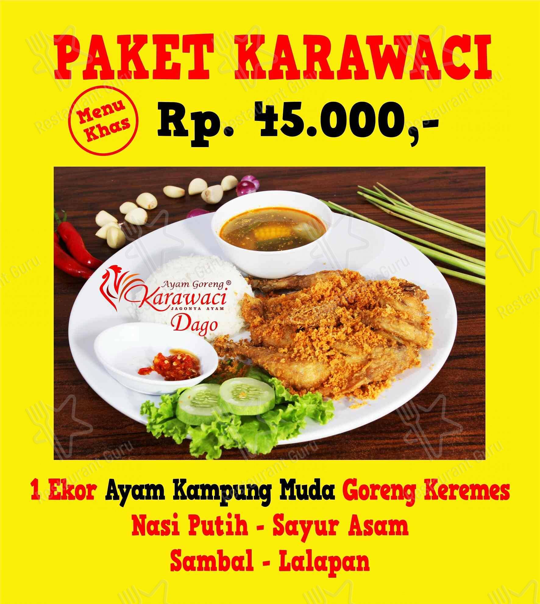 Menu at Ayam Goreng Karawaci BBQ, Bandung, Jln. Ir. H. Djuanda