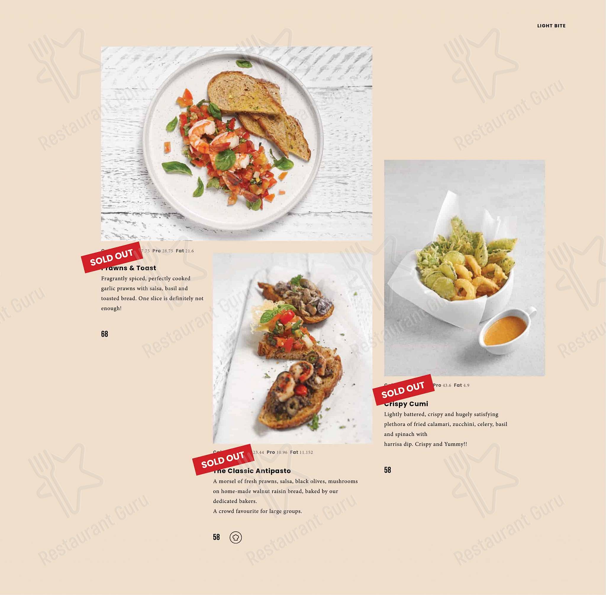 Menu at Bakerzin restaurant, Jakarta, Jln. Casablanca