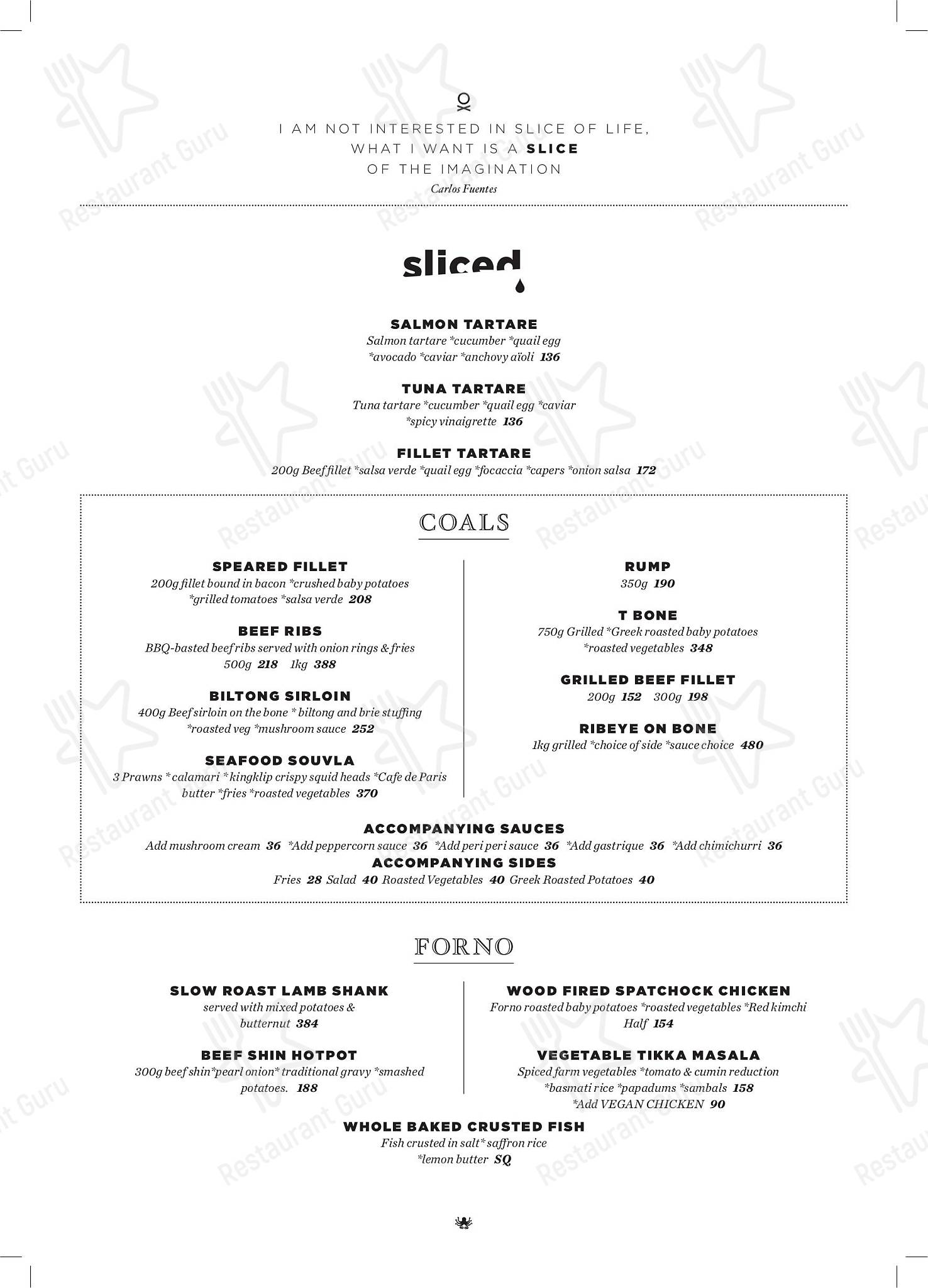 Menu at Life Grand Cafe Waterfront, Cape Town, 2 Pierhead Road
