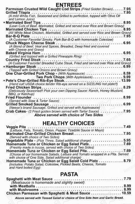 Menu at Carolina Family Restaurant, Charlotte, Wilkinson Blvd