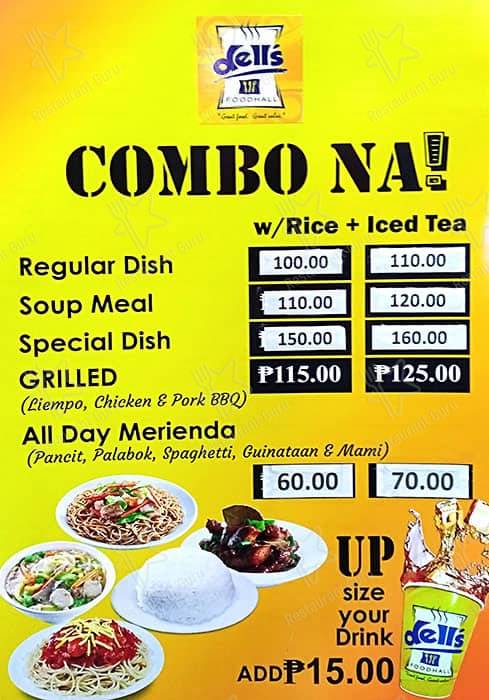 Menu at Dell's Foodhall cafeteria, Mandaluyong, G/F Robinsons Cybergate ...