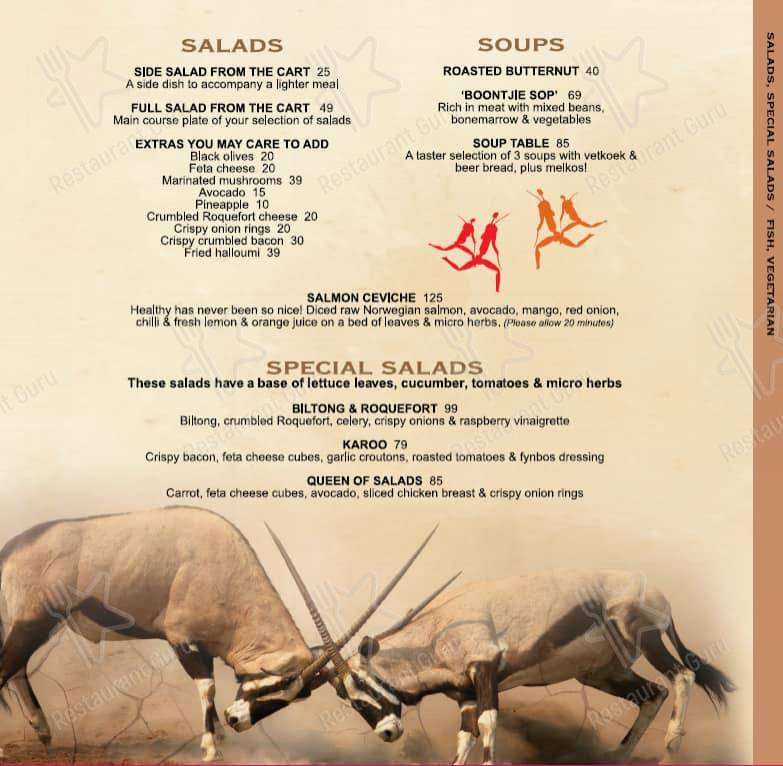 Menu at KAROO Grill & Bar, Centurion