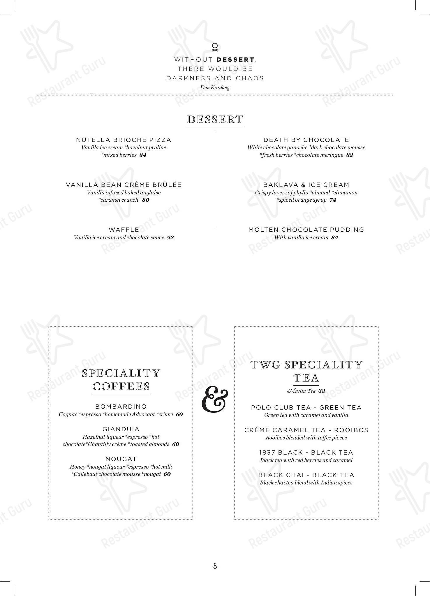 Menu at Life Grand Cafe Waterfront, Cape Town, 2 Pierhead Road
