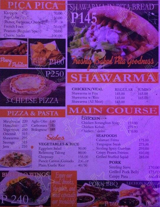 Menu at The Monastery pub & bar, Cebu City, 8VMX+37H