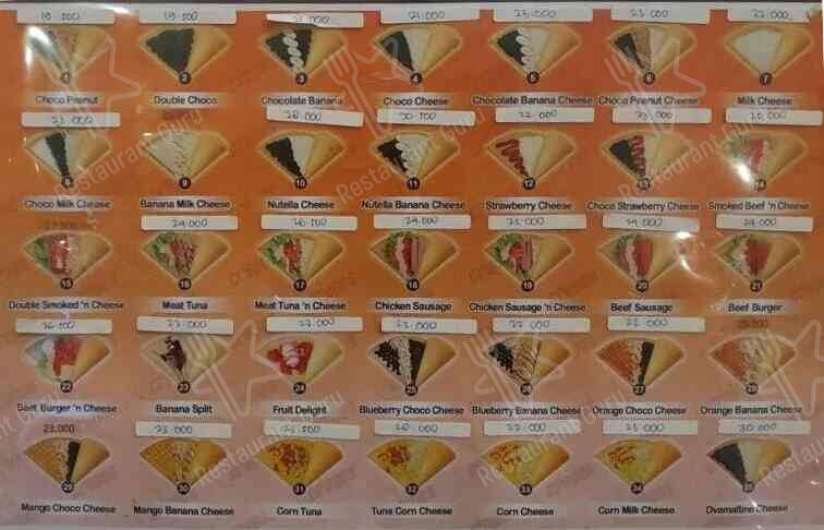Menu at Ocrepes cafe, Bekasi Regency, Revo Town Mall